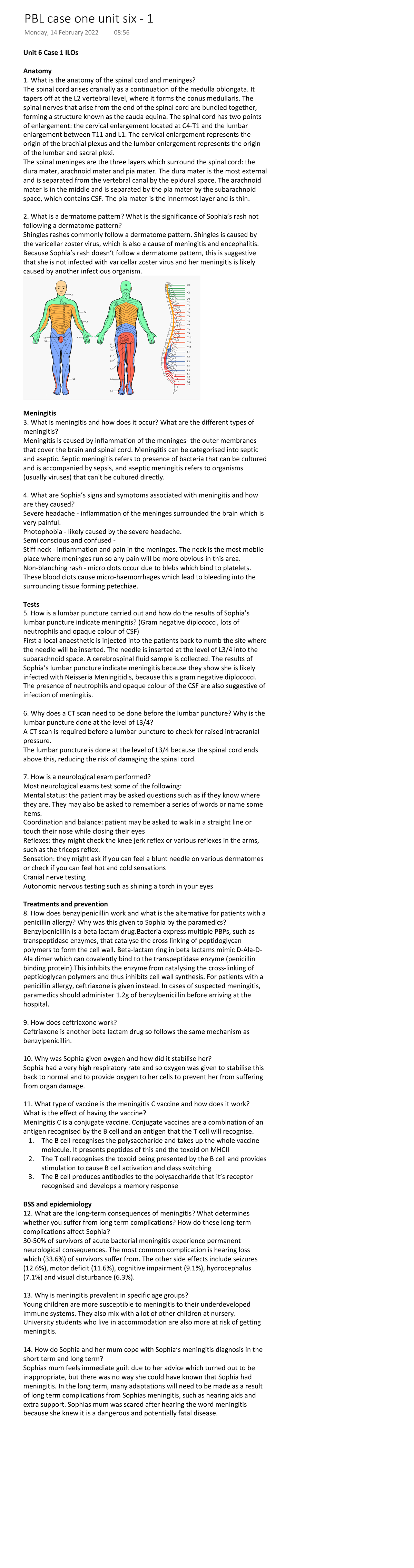 PBL case one unit six - 1 - PBL case notes - Unit 6 Case 1 ILOs Anatomy ...