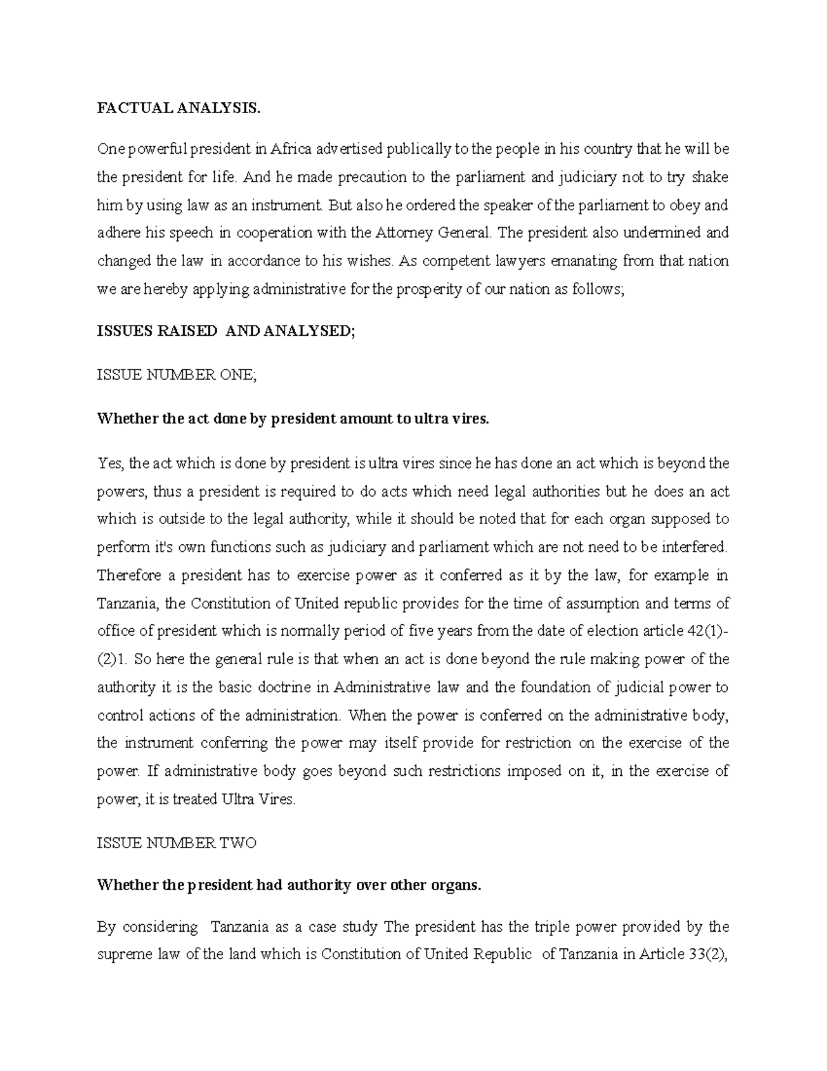 Administrative%20Law%20Assignment%202 - FACTUAL ANALYSIS. One powerful ...