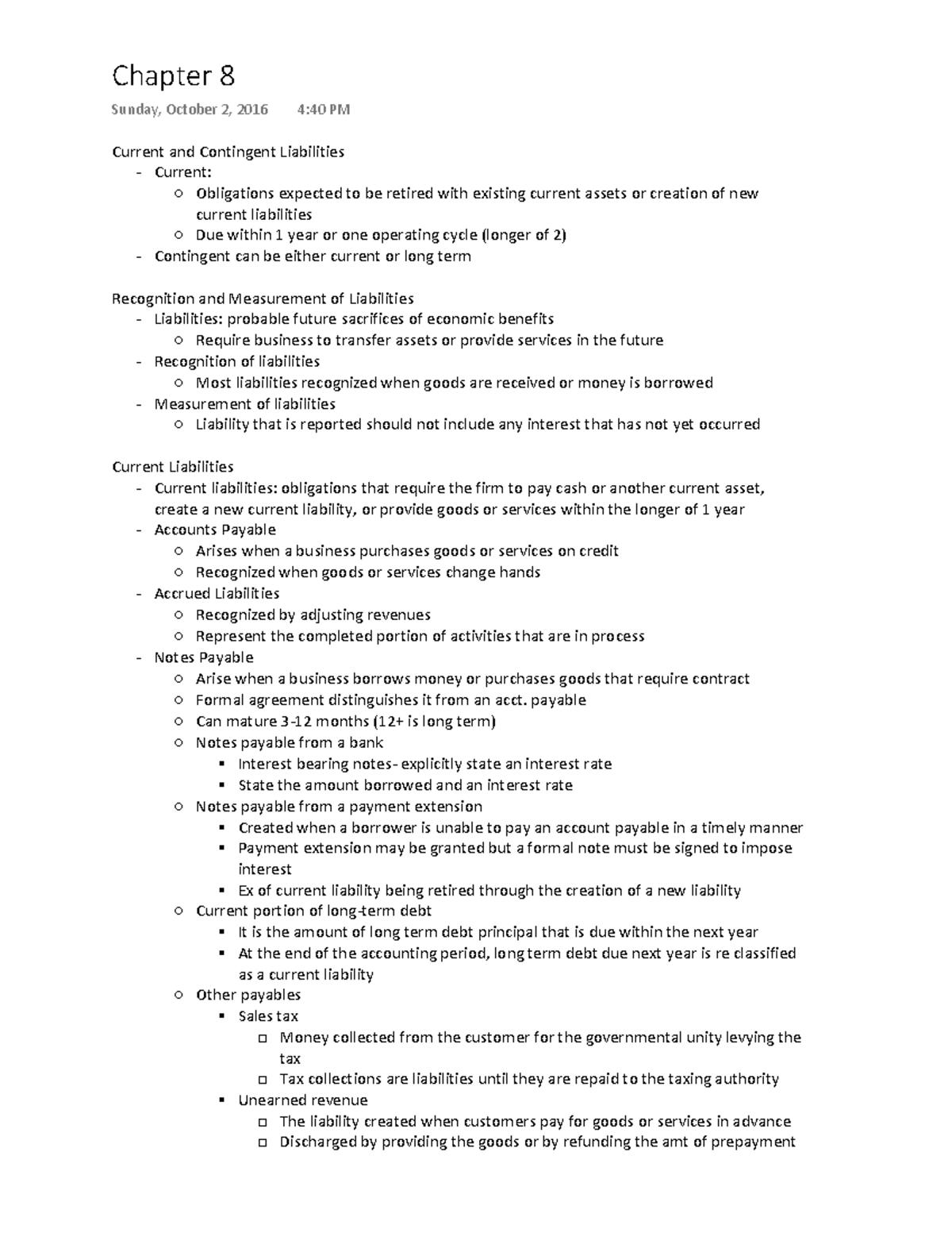 Chapter 8 - Summary Cornerstones of Financial Accounting - Warning: TT: undefined function: 32 ...
