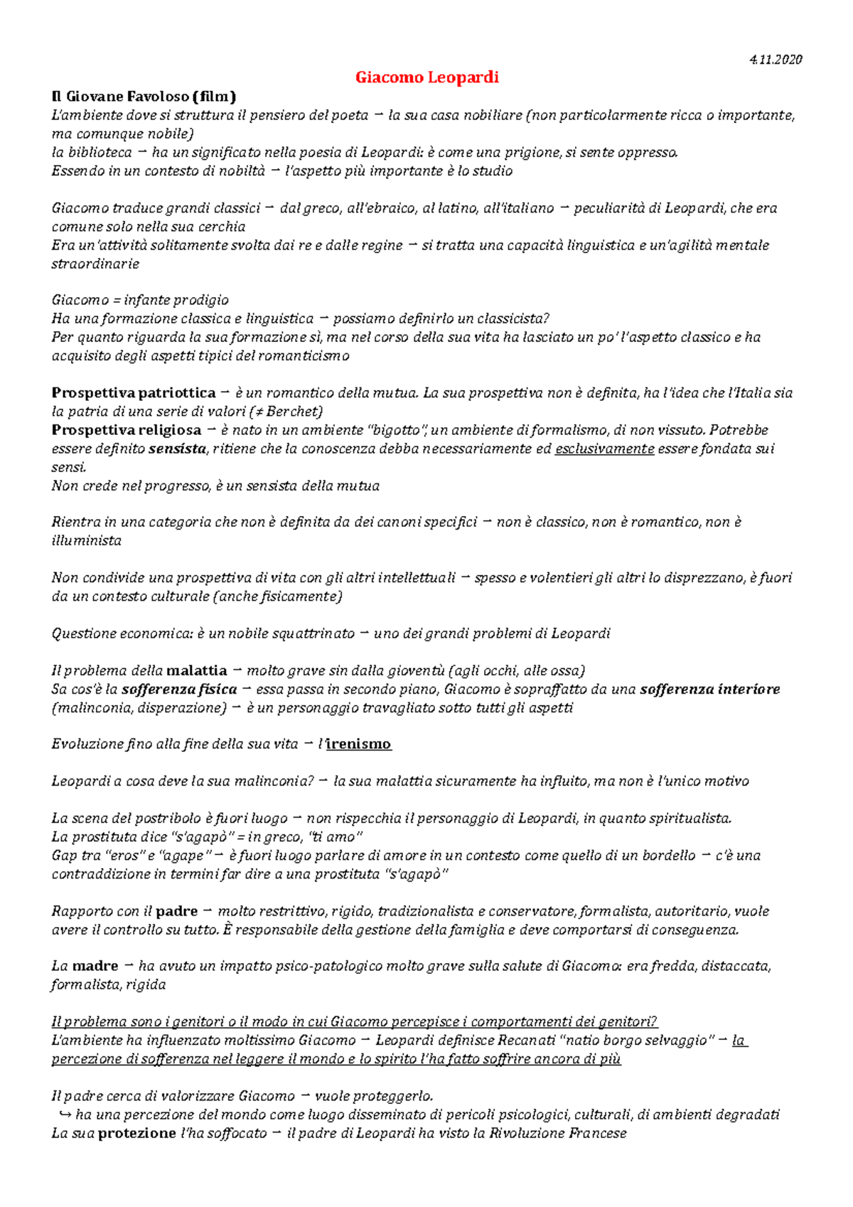 Giacomo Leopardi - Vita e opere - Giacomo Leopardi Il Giovane Favoloso ...