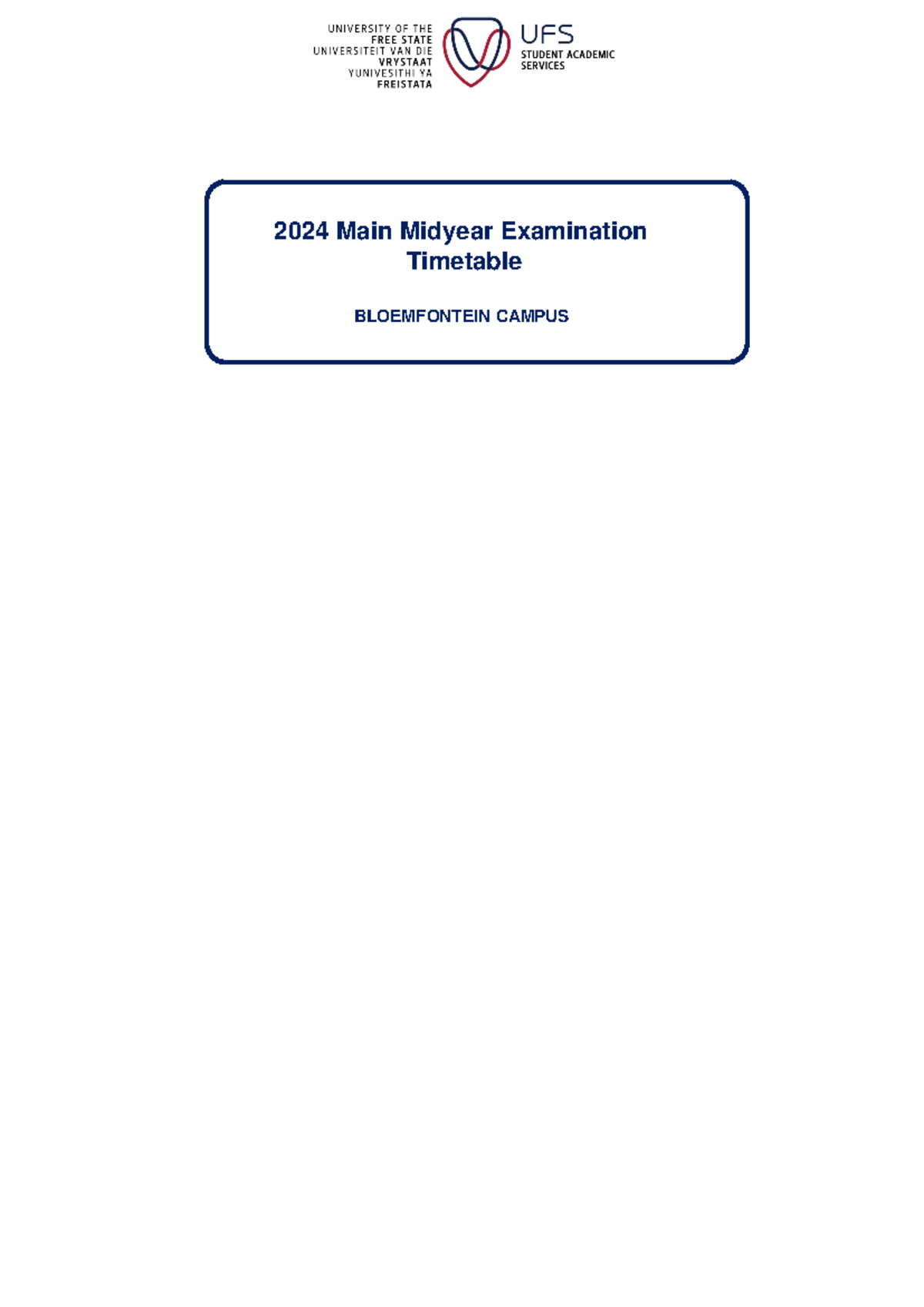 2024 main miyear examination timetable - 2024 Main Midyear Examination ...