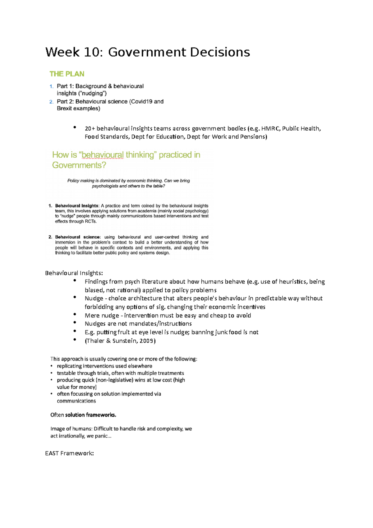 Week 10 - Applied Decision Making Lecture Notes - Week 10: Government ...