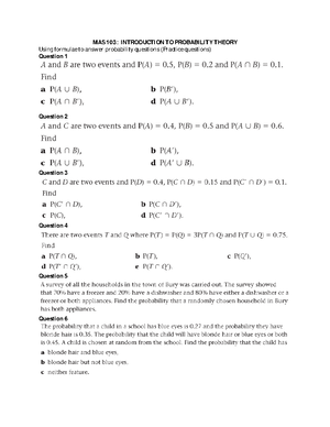 Uniform distribution - Assignment - Probability and Statistics - THE ...