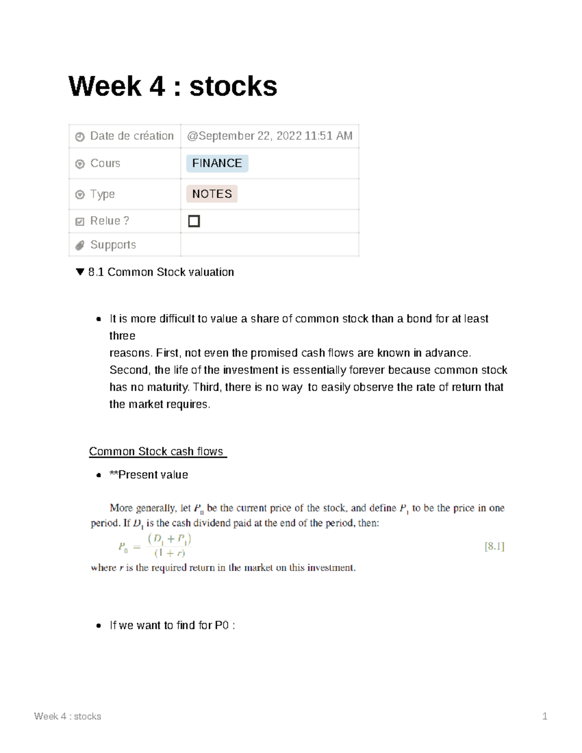 Week 4 stocks - dfgqreqr - Week 4 : stocks Date de création Cours ...