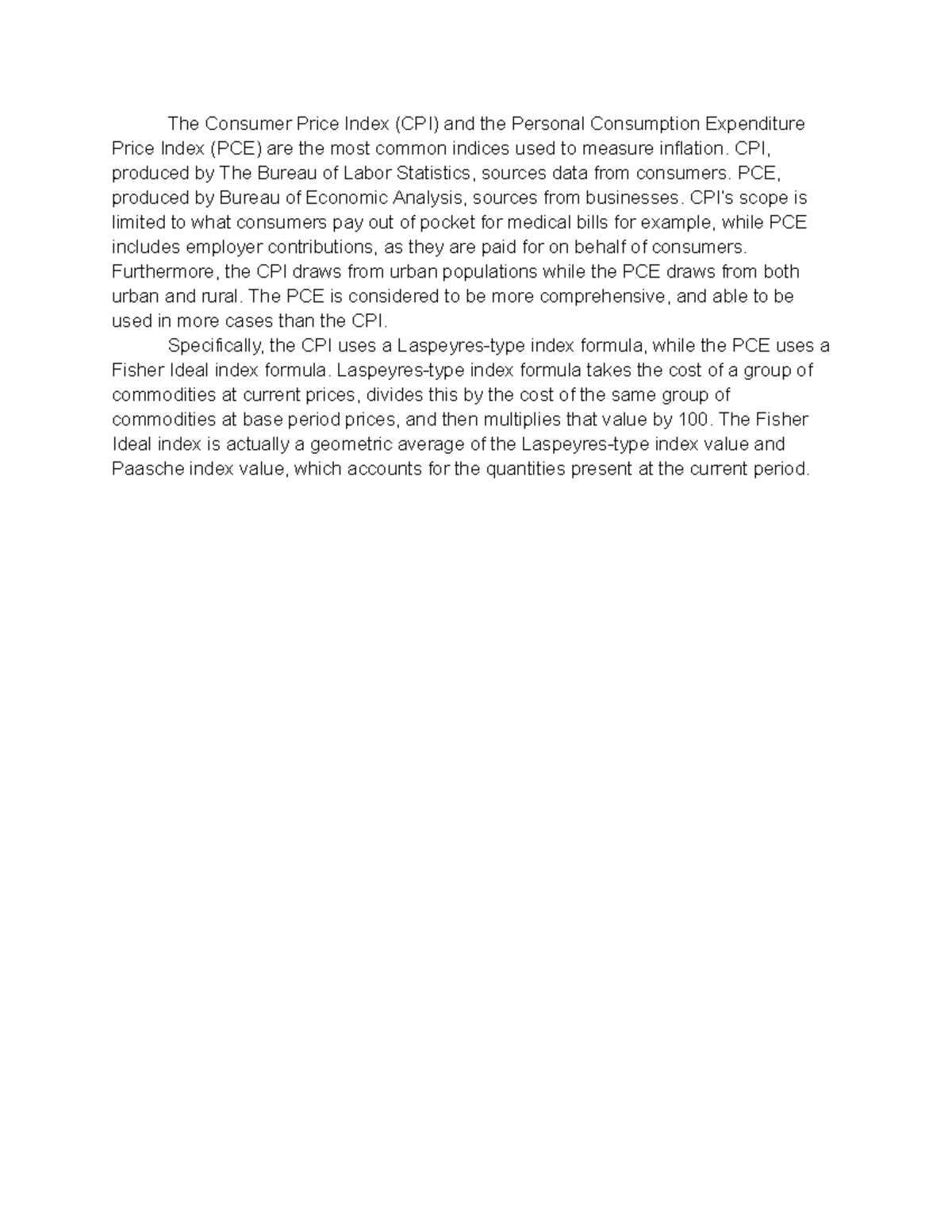CPI vs PCE (Broad) - Discussing difference between CPI vs PCE - The Consumer Price Index (CPI ...
