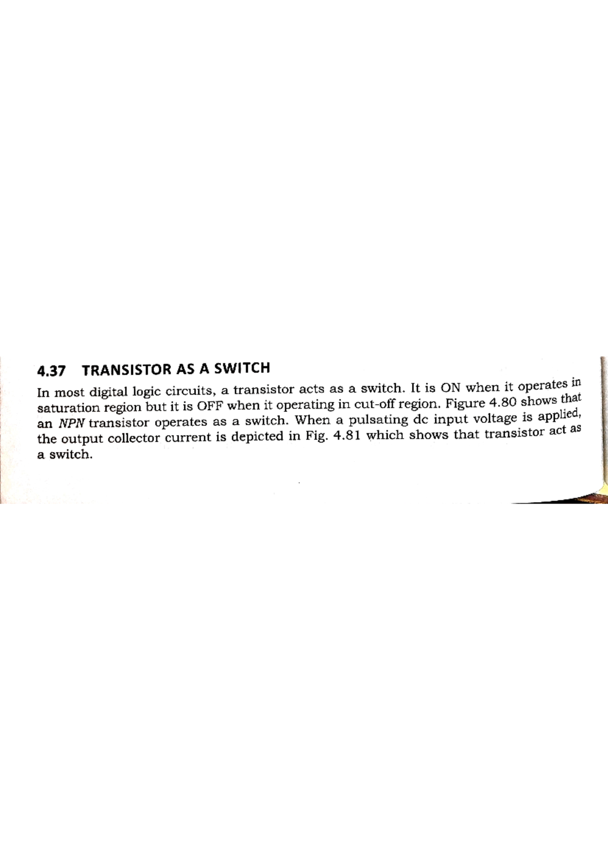 UNIT 5 Transistor as a switch - electric and electronic circuits - Studocu