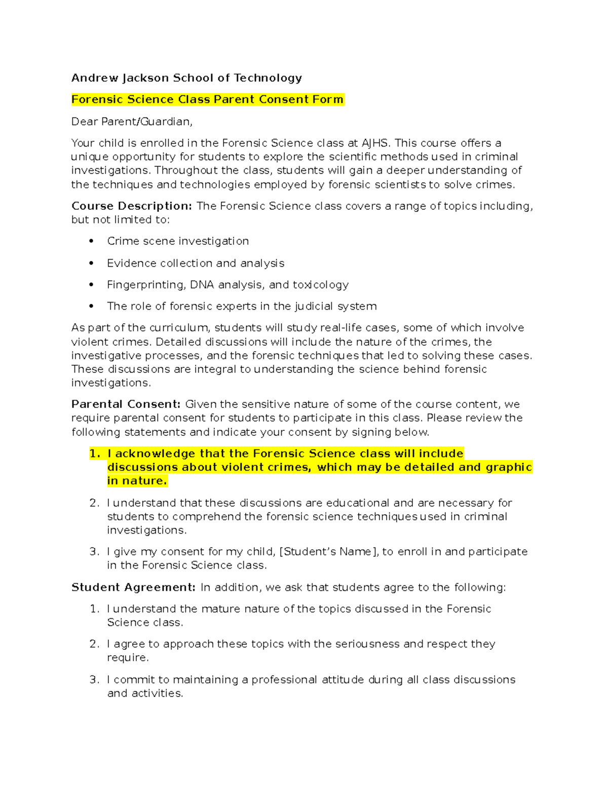 Ajhsforensic Science - n/a - Andrew Jackson School of Technology ...