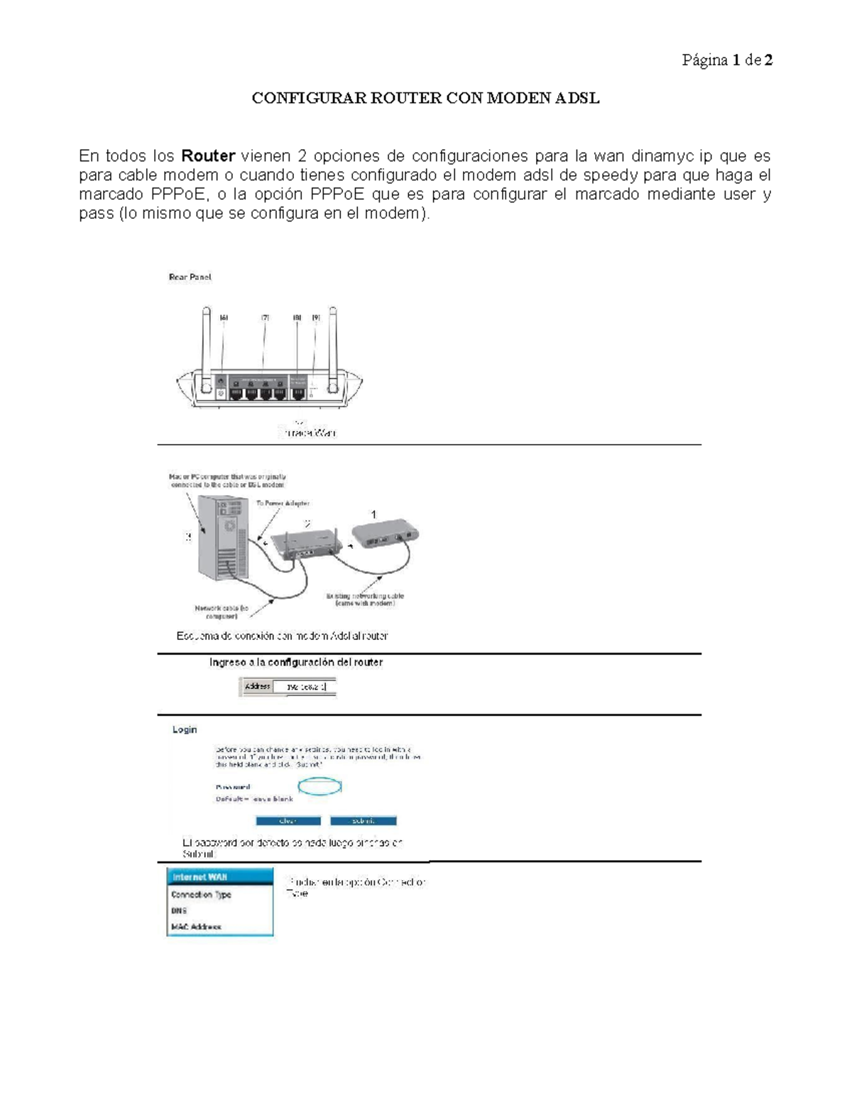 Configurar un router con modem ADSL - ACA - Tecnico en sistemas ...