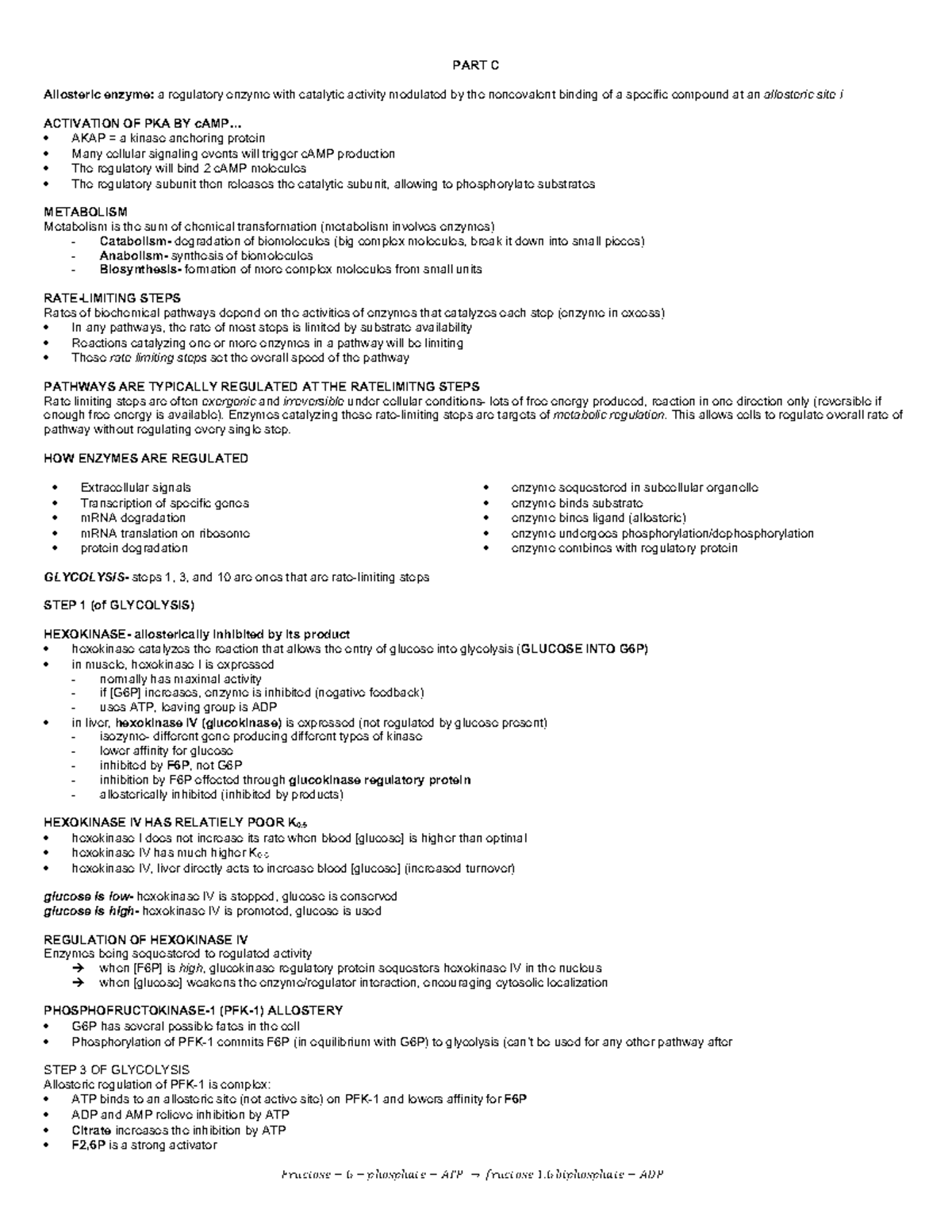 Biochem Review - Lecture notes for the final (parts C-F) - PART C ...