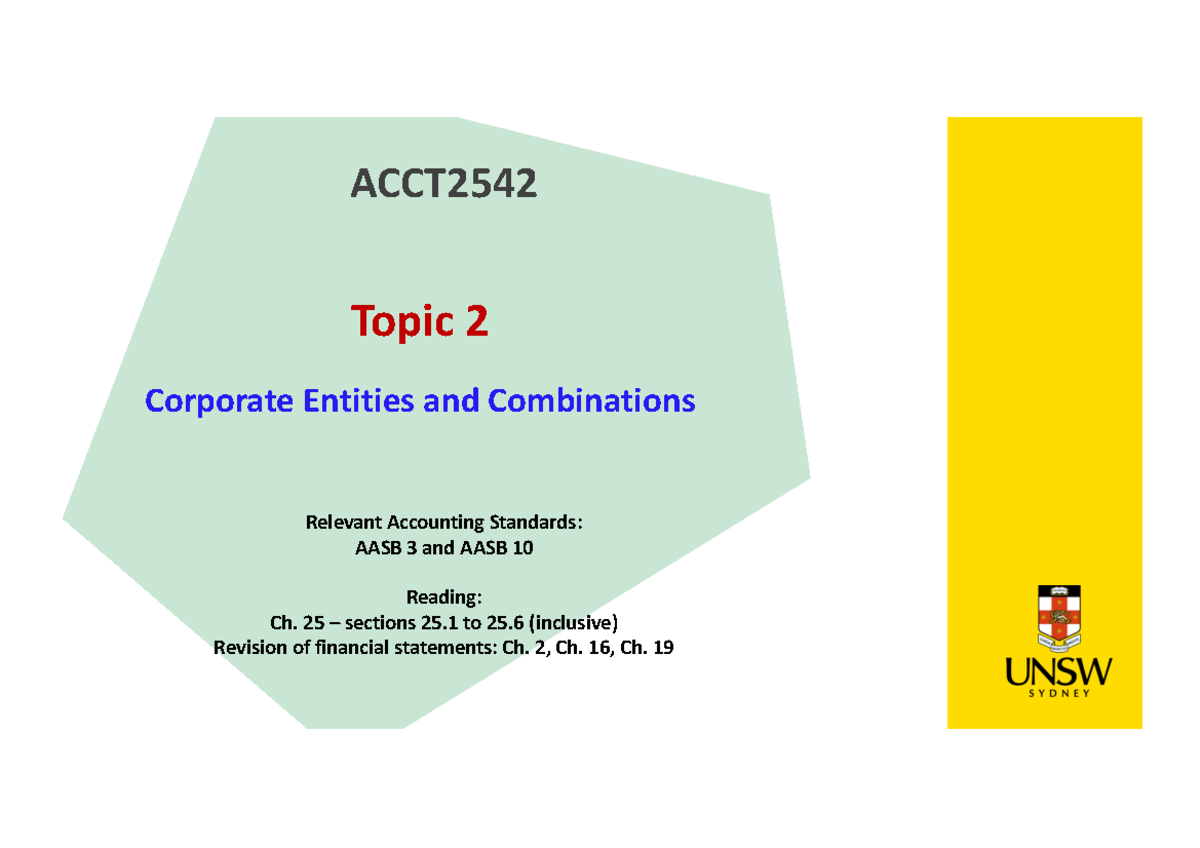 T02 Corporate Entities and Combinations one-slide-per-page - ACCT Topic ...