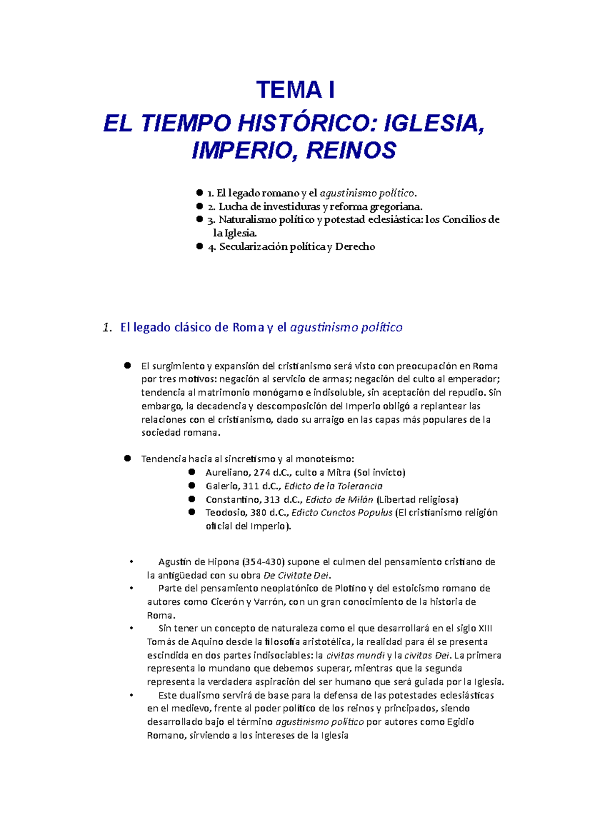 Derecho Común Europeo - TEMA I EL TIEMPO HISTÓRICO: IGLESIA, IMPERIO ...