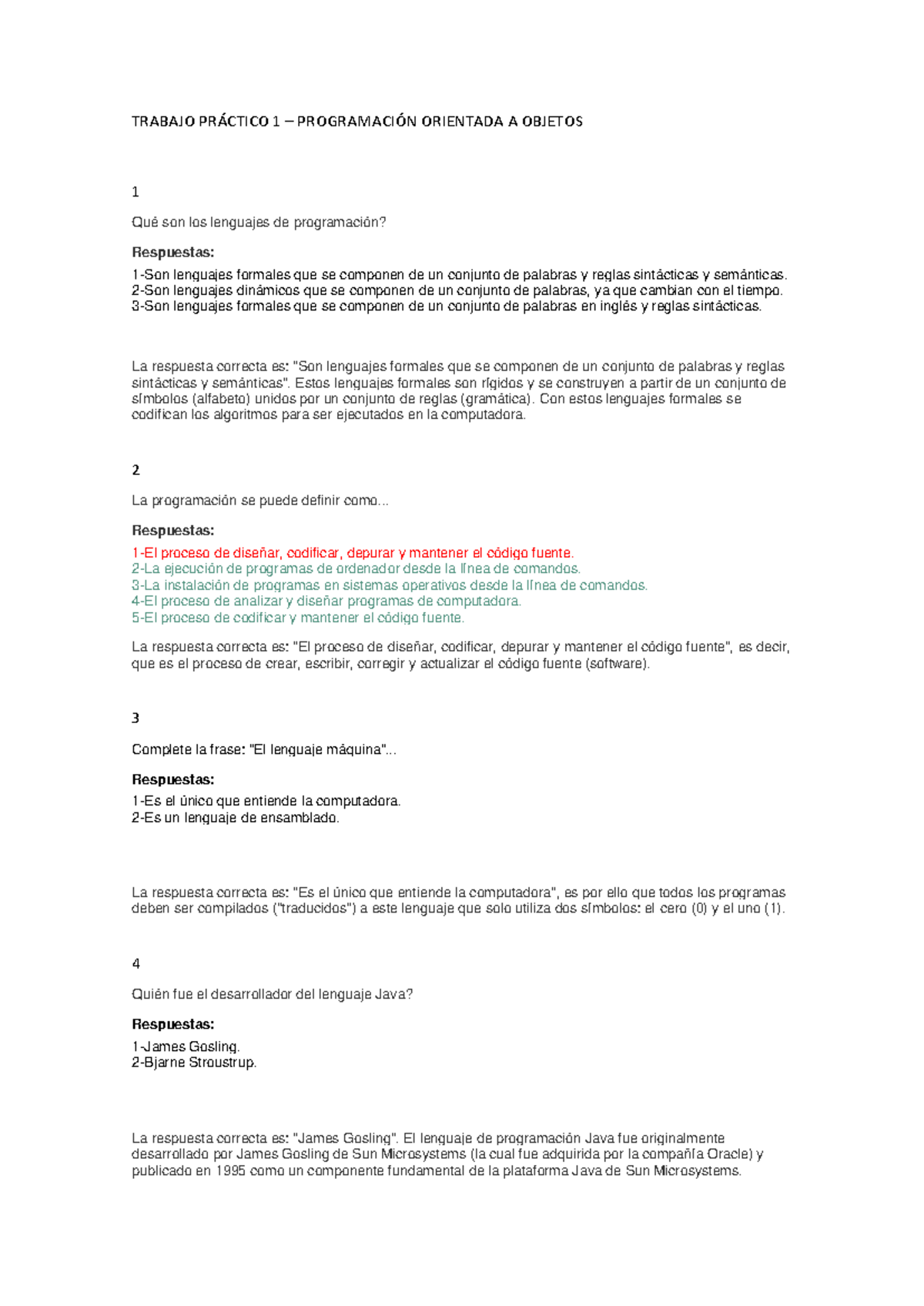 Poo tp1 - ... - TRABAJO PRÁCTICO 1 – PROGRAMACIÓN ORIENTADA A OBJETOS 1 Qué son los lenguajes de ...