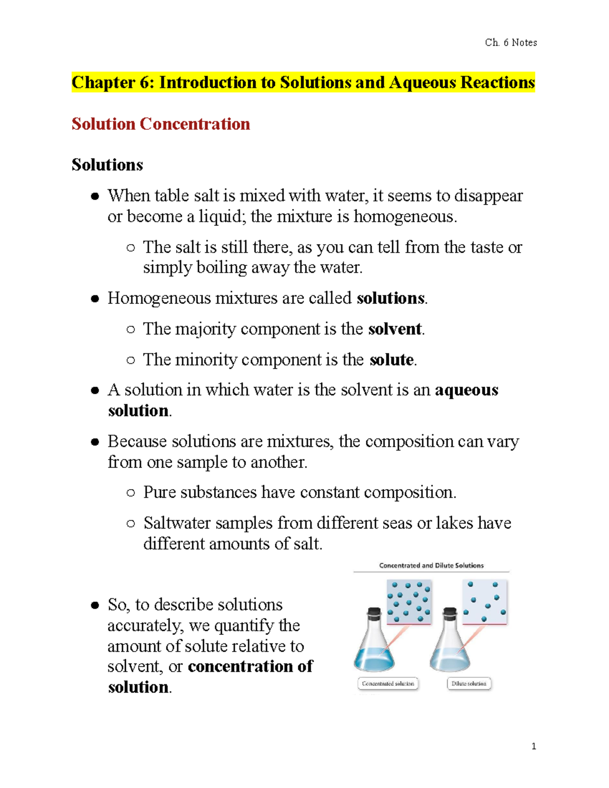 Edited Spring 23 Chapter 6 Intro to Solutions and Aqueous Reactions ...
