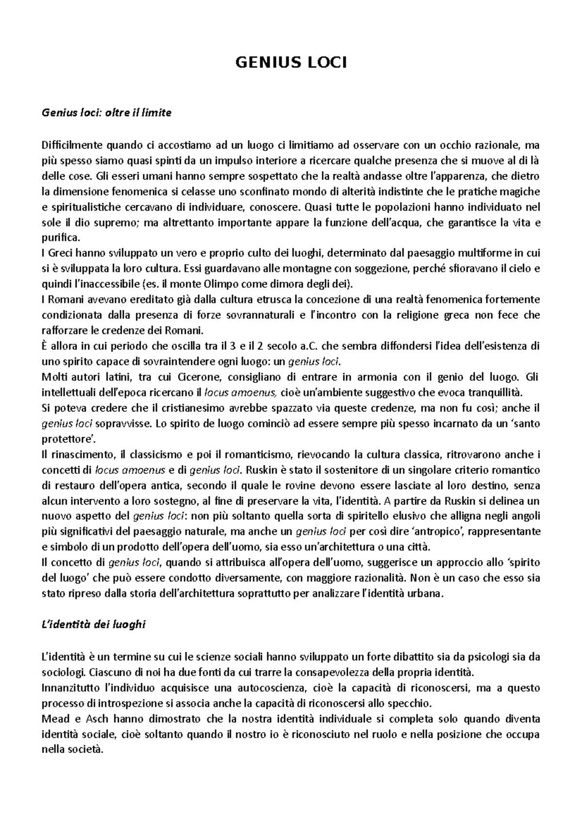 Genius-LOCI - Genius Loci - GENIUS LOCI Genius loci: oltre il limite ...