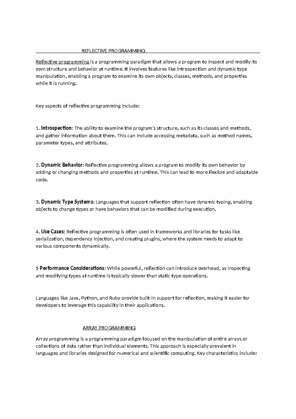 Reflective Programming Reflective Programming Reflective Programming Is A Programming Paradigm