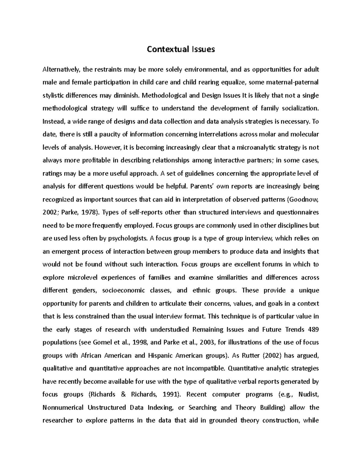 Contextual Issues - Contextual Issues Alternatively, the restraints may ...