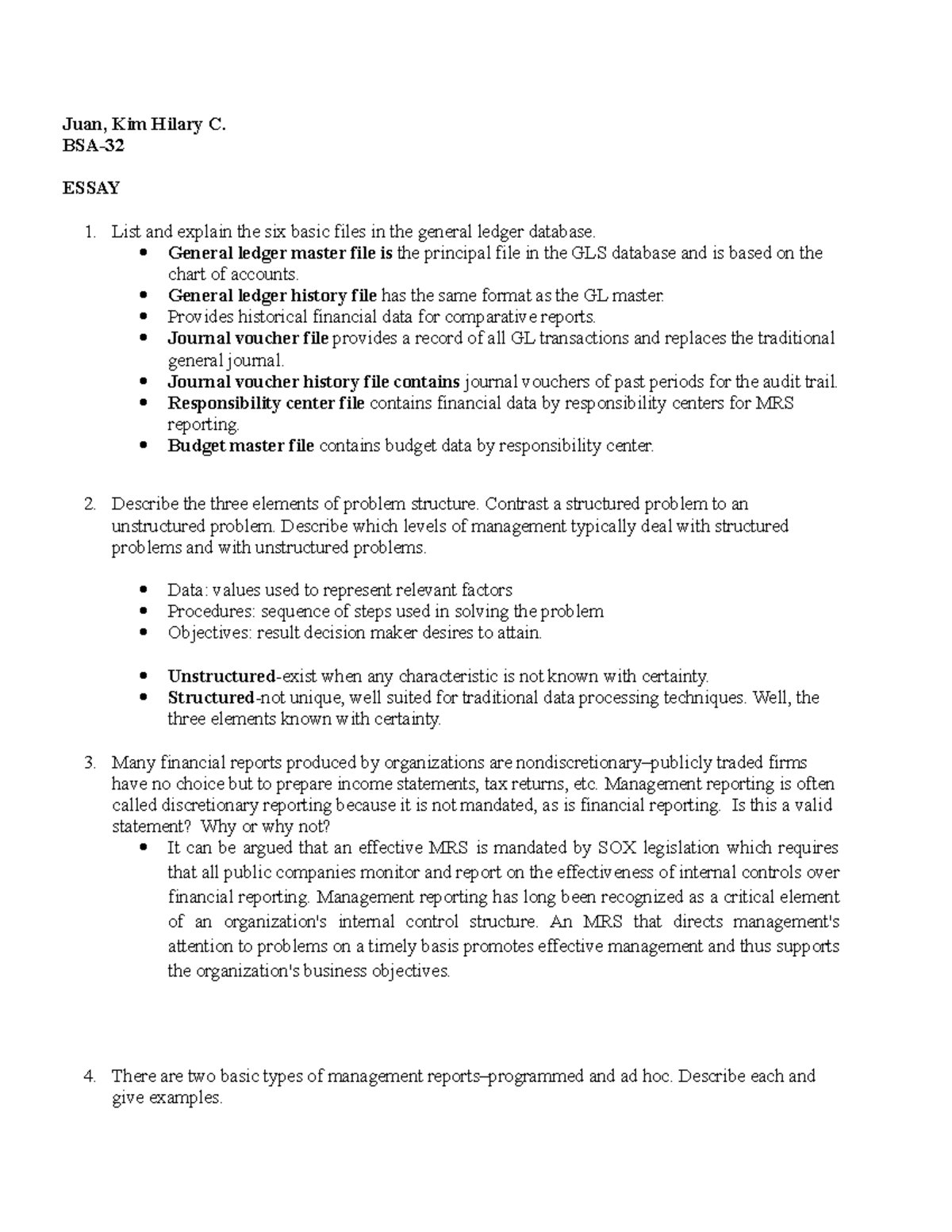 Chapter 7 Assignment Juan Kim Hilary C - Juan, Kim Hilary C. BSA- ESSAY ...