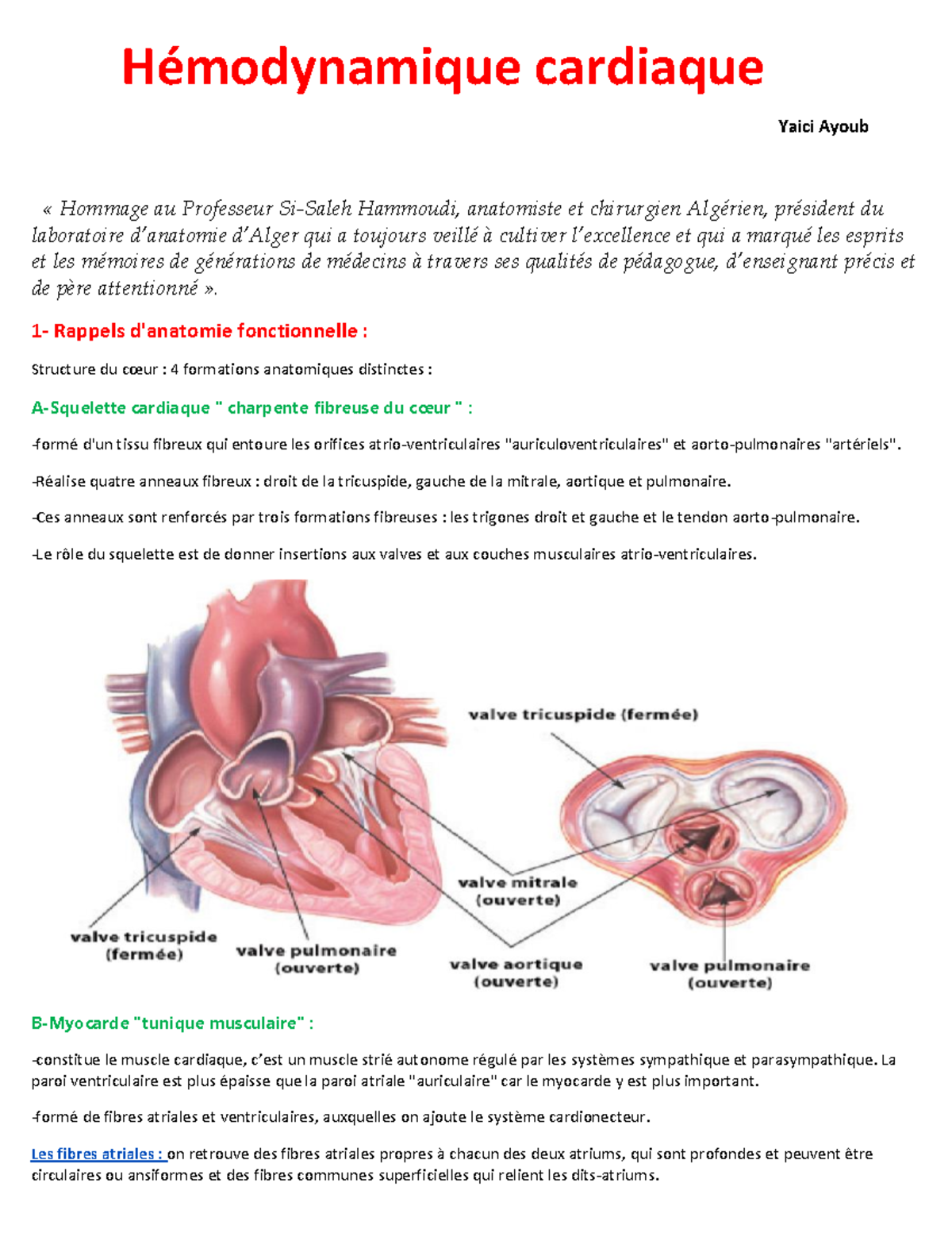 2-Résumé Ayoub Yaici (Hémodynamique cardiaque) 2016-2017 ...