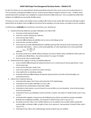 M4 - Constructing the Critical Path - Constructing the Critical Path ...