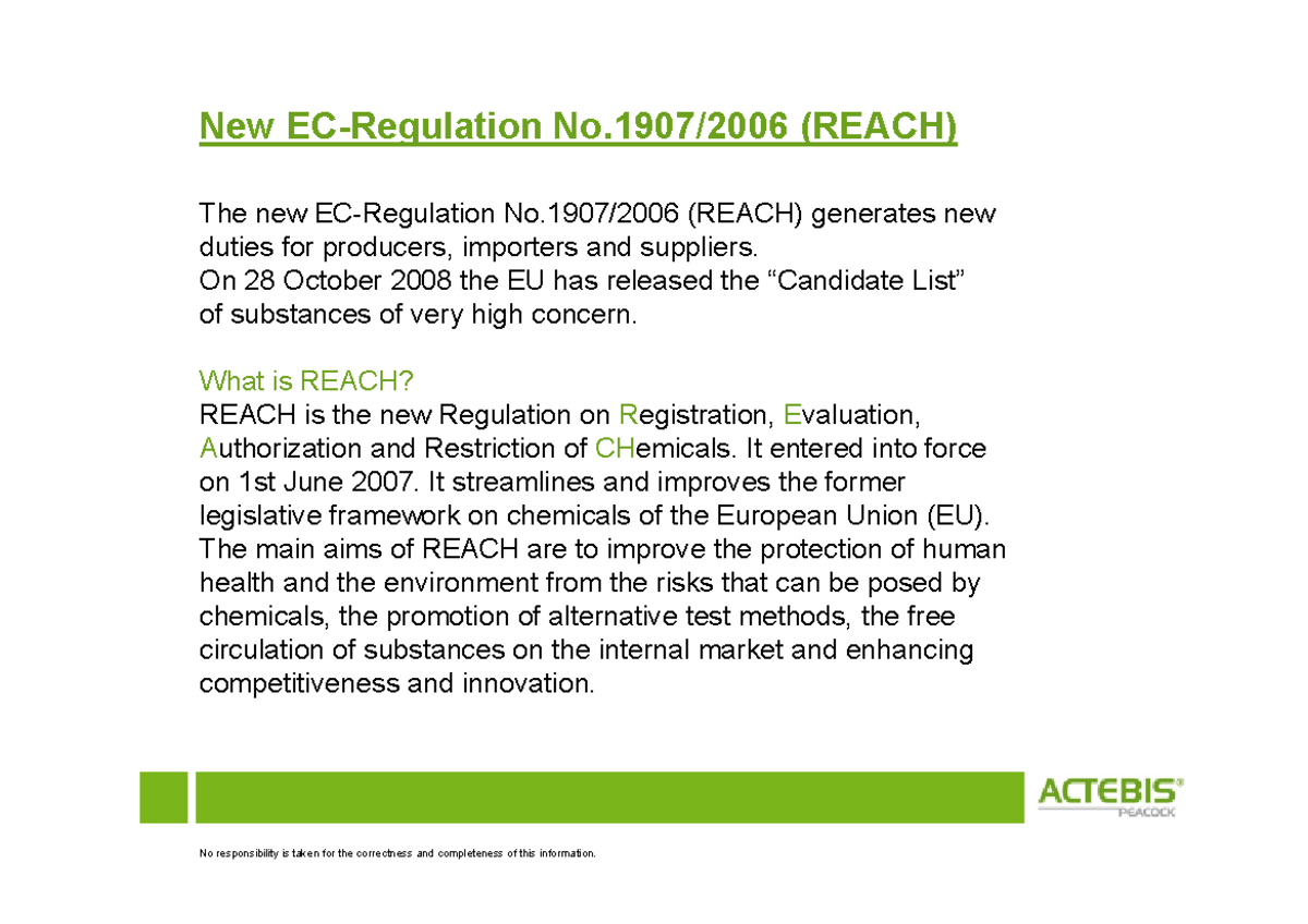 Reach-General-Information - The new EC Regulation No/2006 (REACH ...