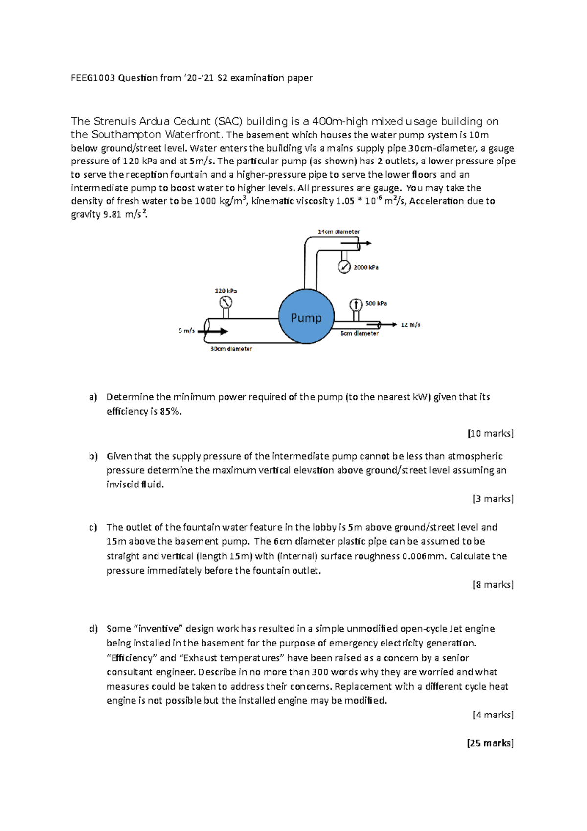 FEEG1050 S2 exam - FEEG1003 question (20-21) - FEEG1003 Question from ...