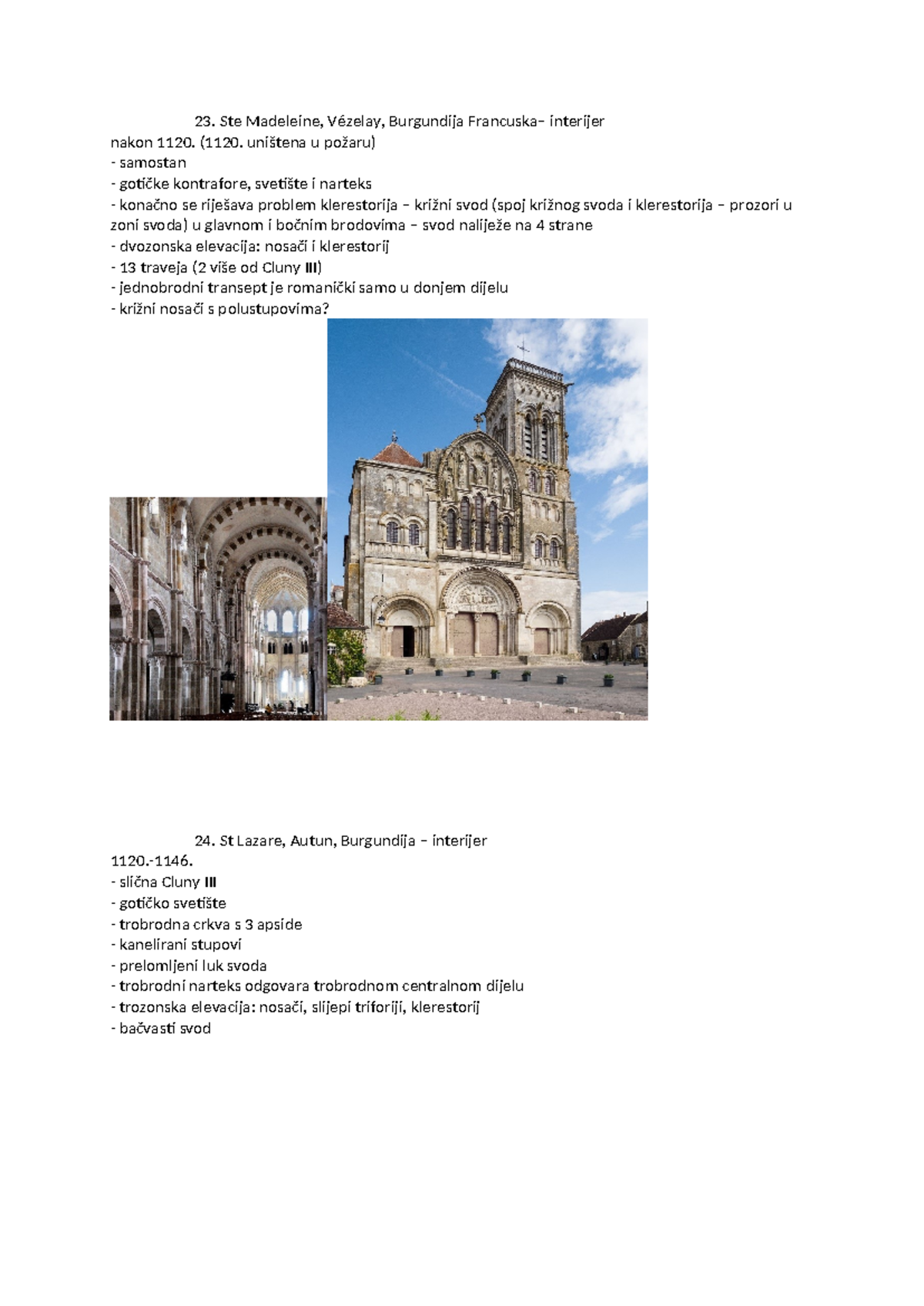 Romanika ponavljanje 3 - 23. Ste Madeleine, Vézelay, Burgundija ...
