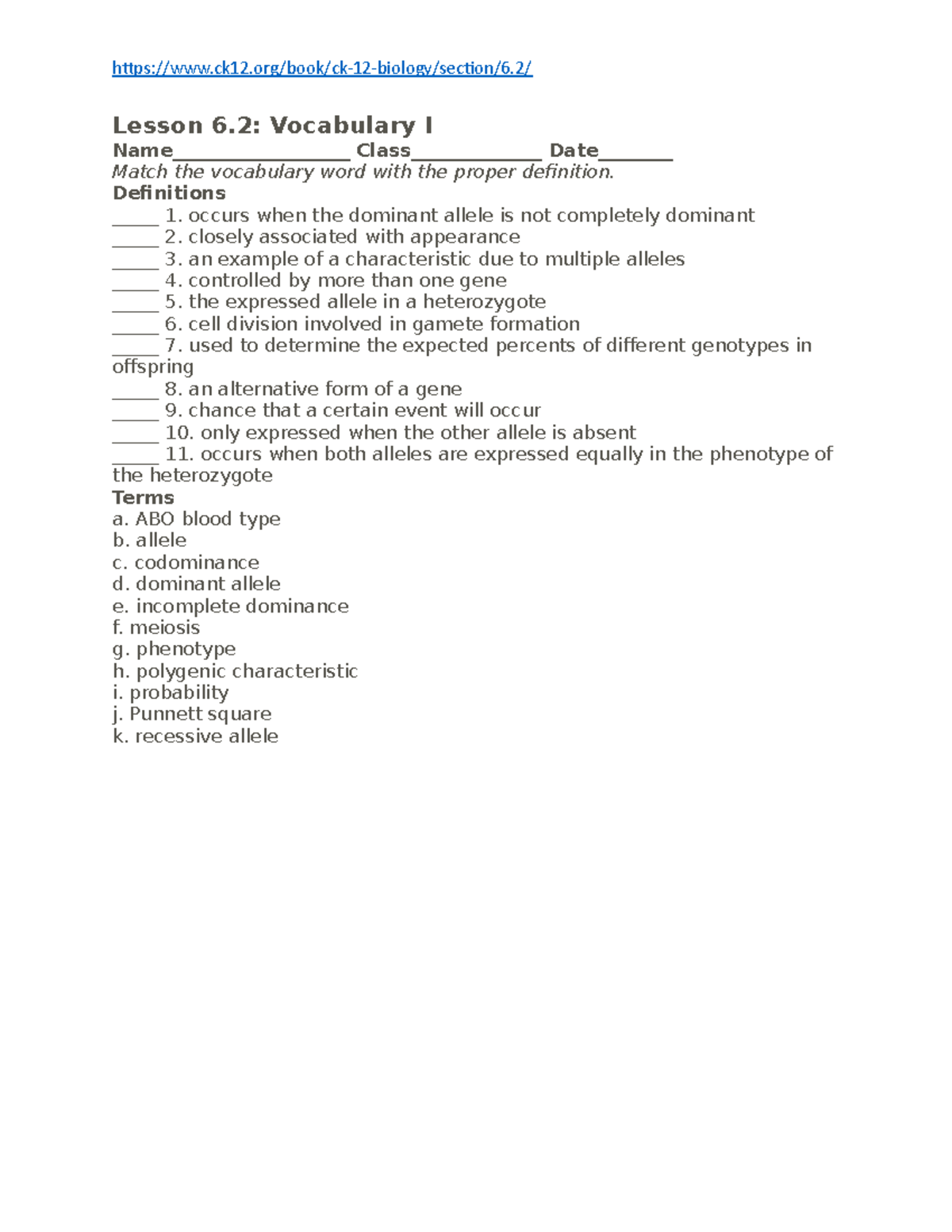 6.2 Vocabulary - this is biology vocab for mr inman at foley highschool ...