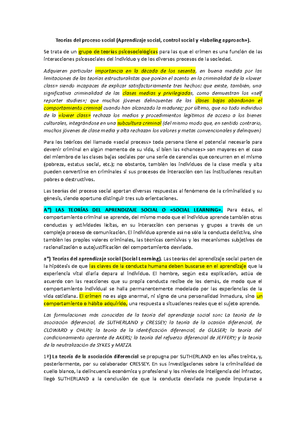 Teorías del proceso social - Teorías del proceso social (Aprendizaje ...