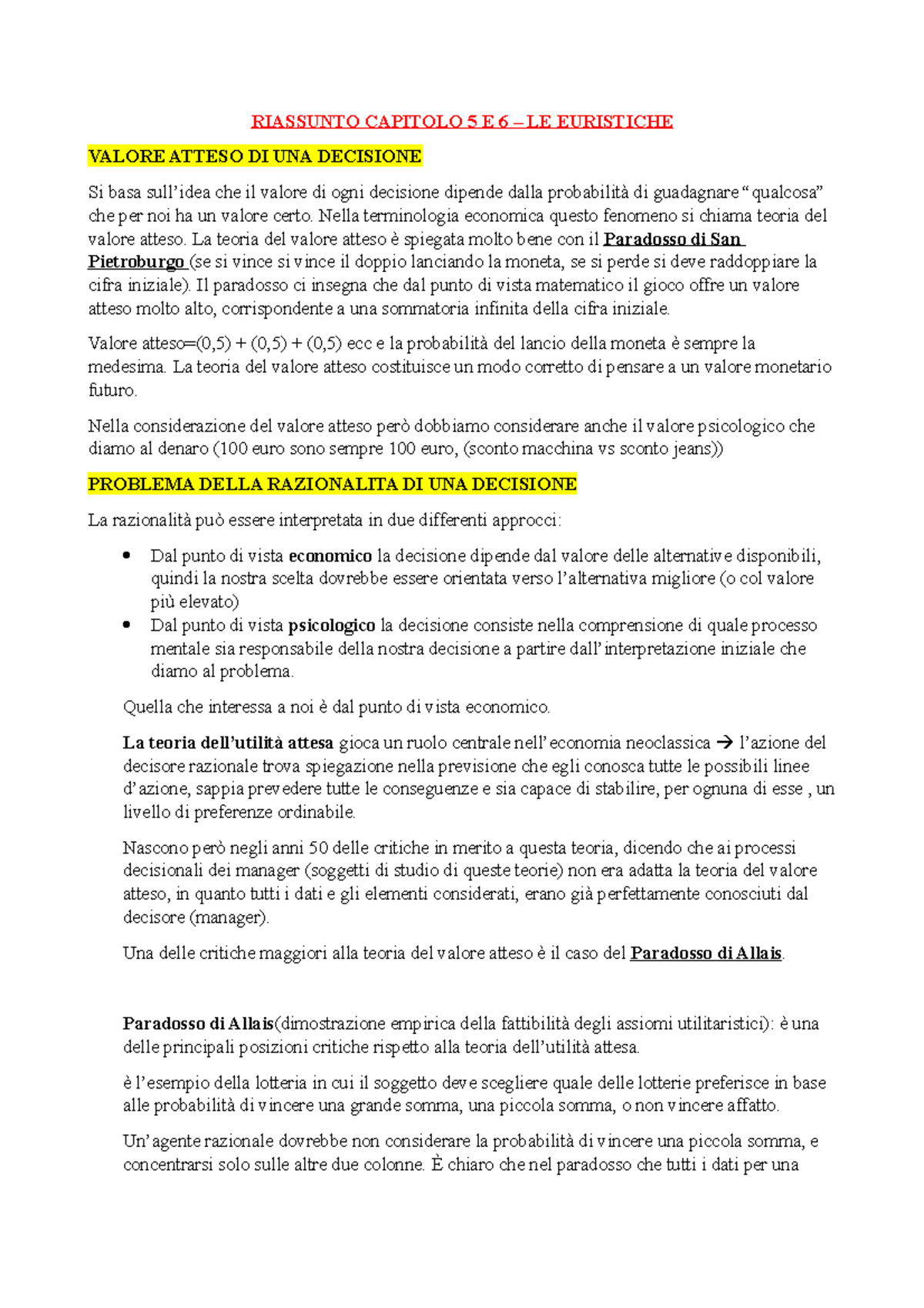 Euristiche - Riassunto Marketing strategico - RIASSUNTO CAPITOLO 5 E 6 ...