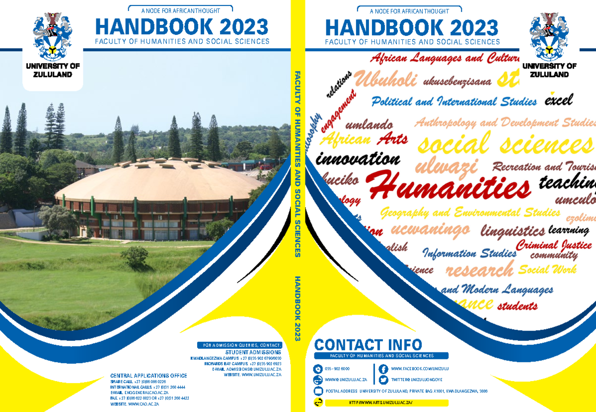 Faculty of Humanities and Social Sciences Handbook 2023 - FACULTY O F H ...