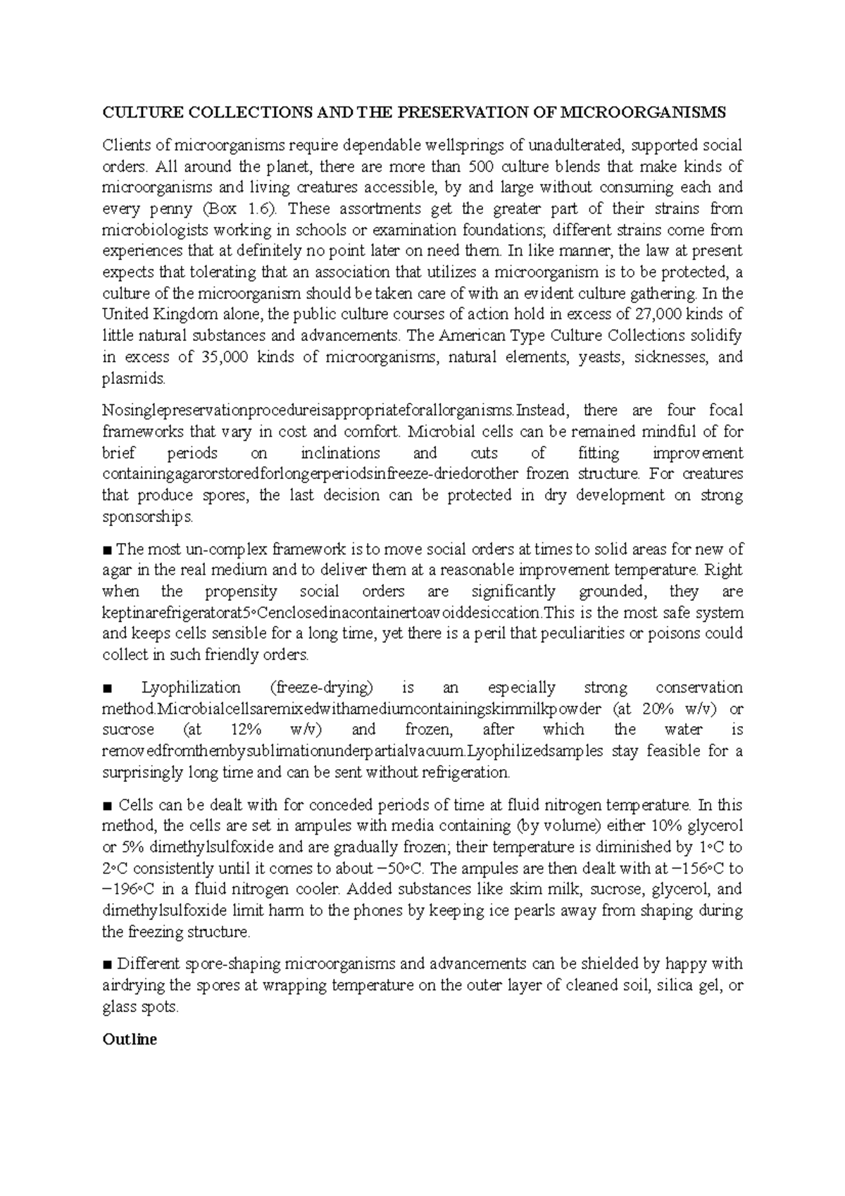 Culture collection - CULTURE COLLECTIONS AND THE PRESERVATION OF ...