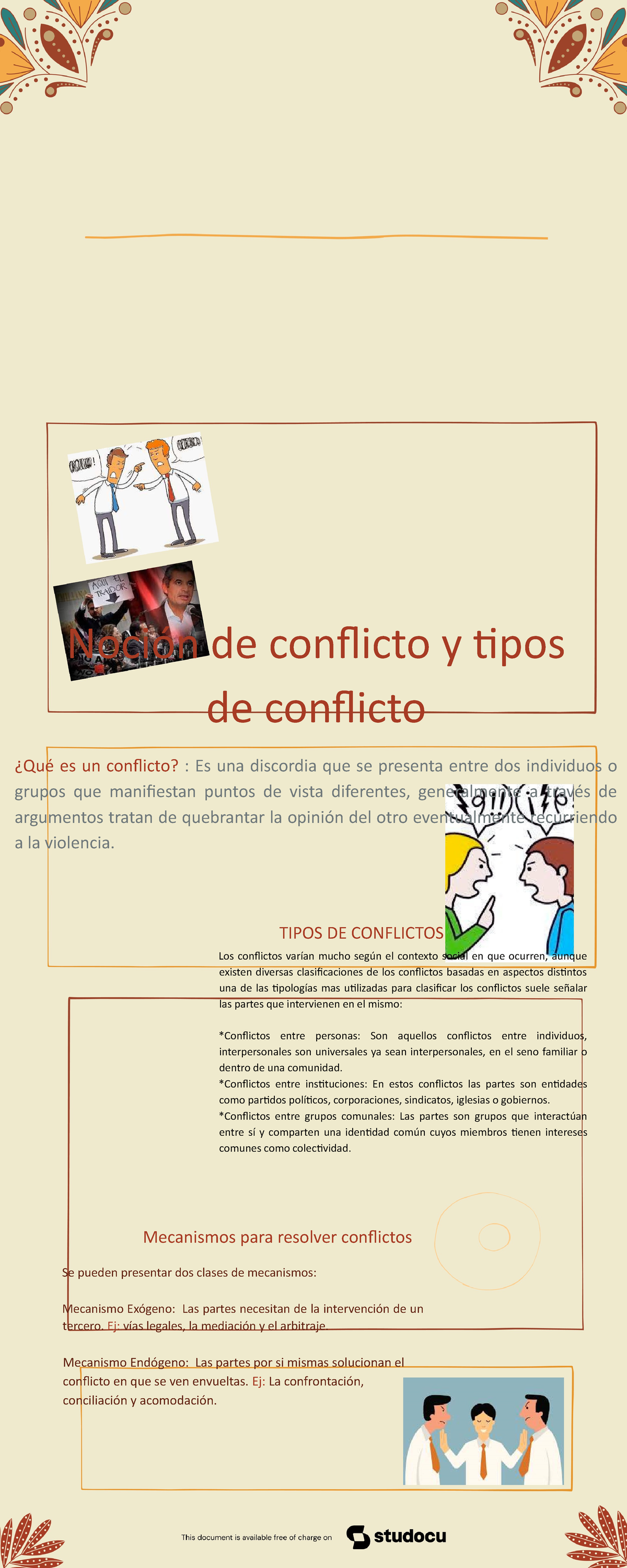 Documento - Actividad - Noción de conflicto y tipos de conflicto ¿Qué es un conflicto? : Es una ...
