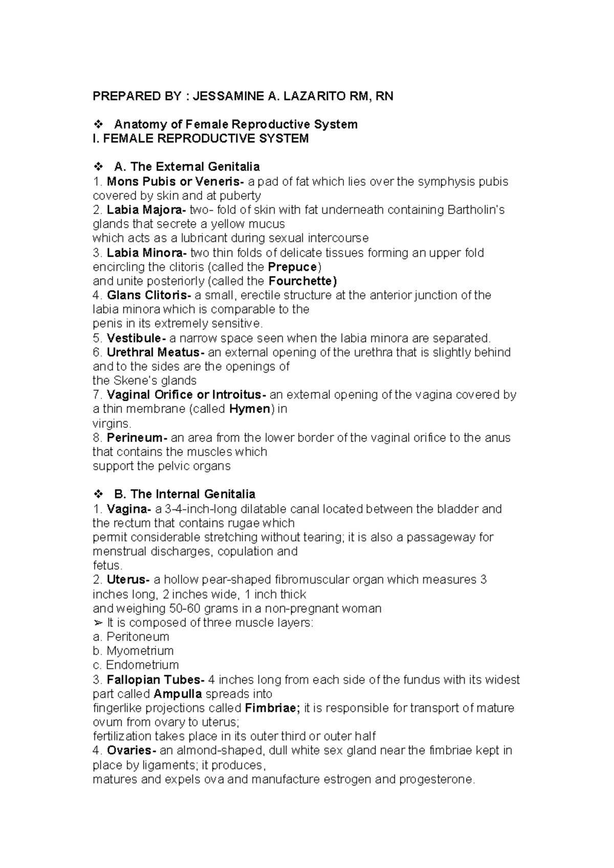 Maternal- Reviewer - Summary Mother and Child - TRADE SECRETS: FAST ...