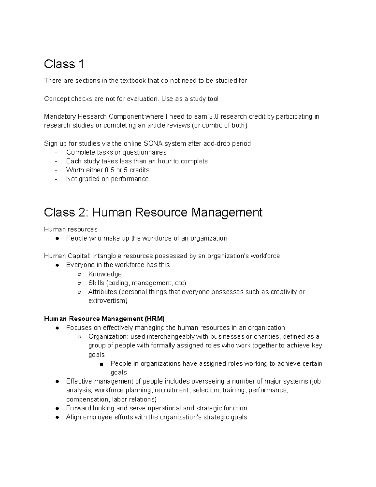 Lecture Notes - sad - Class 1 There are sections in the textbook that ...