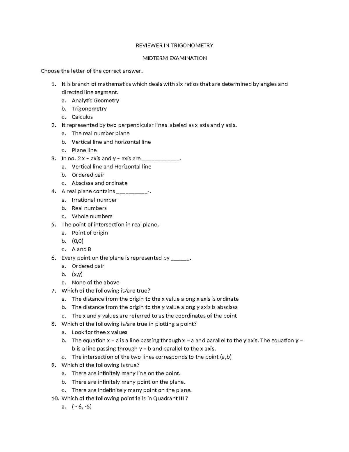 Reviewer IN Trigonometry midterm edition 1 - REVIEWER IN TRIGONOMETRY ...
