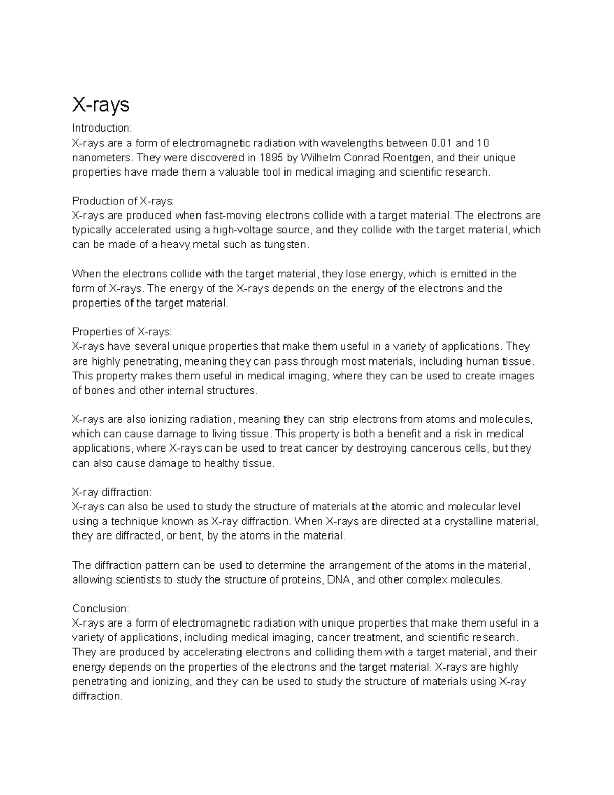 General Physics III (PHY-2040) Lecture 14 - X-rays - X-rays Introduction: X-rays are a form of ...