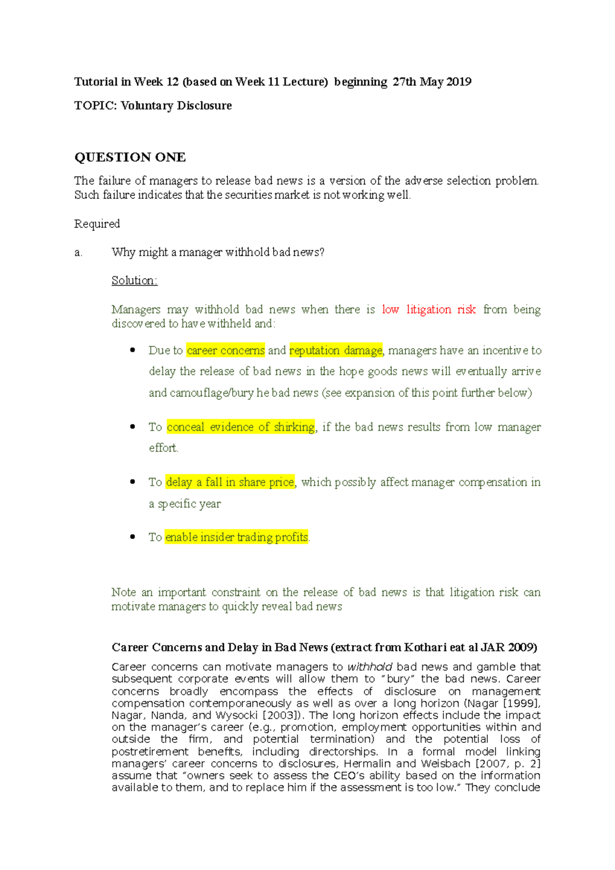Week12 Questions&Solution - Tutorial in Week 12 (based on Week 11 ...