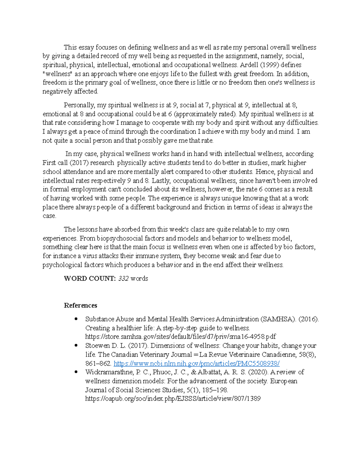 Intro health psychology learning journal Uo People unit - This essay ...