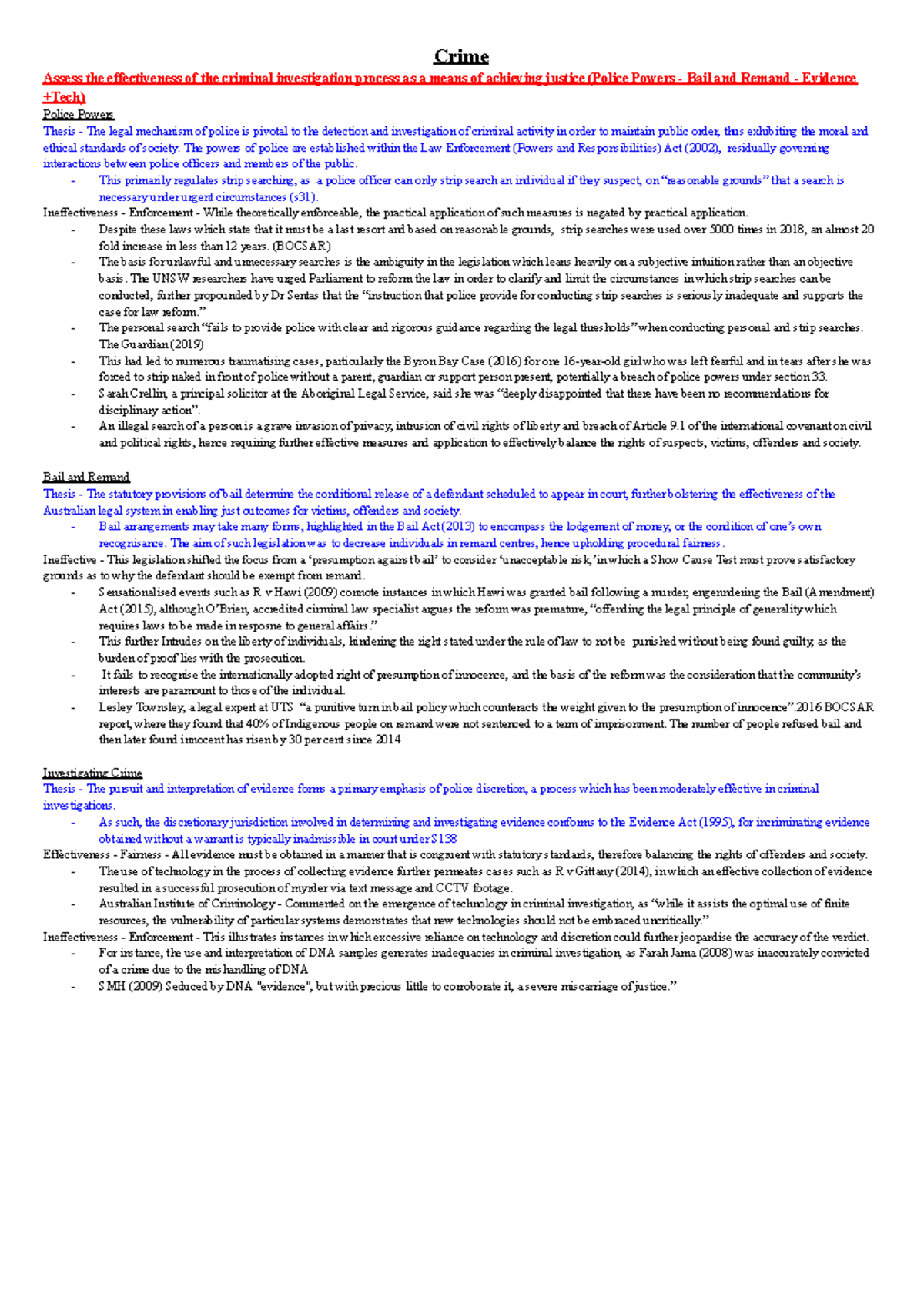 Crime Scaffolding - Crime Assess the effectiveness of the criminal ...