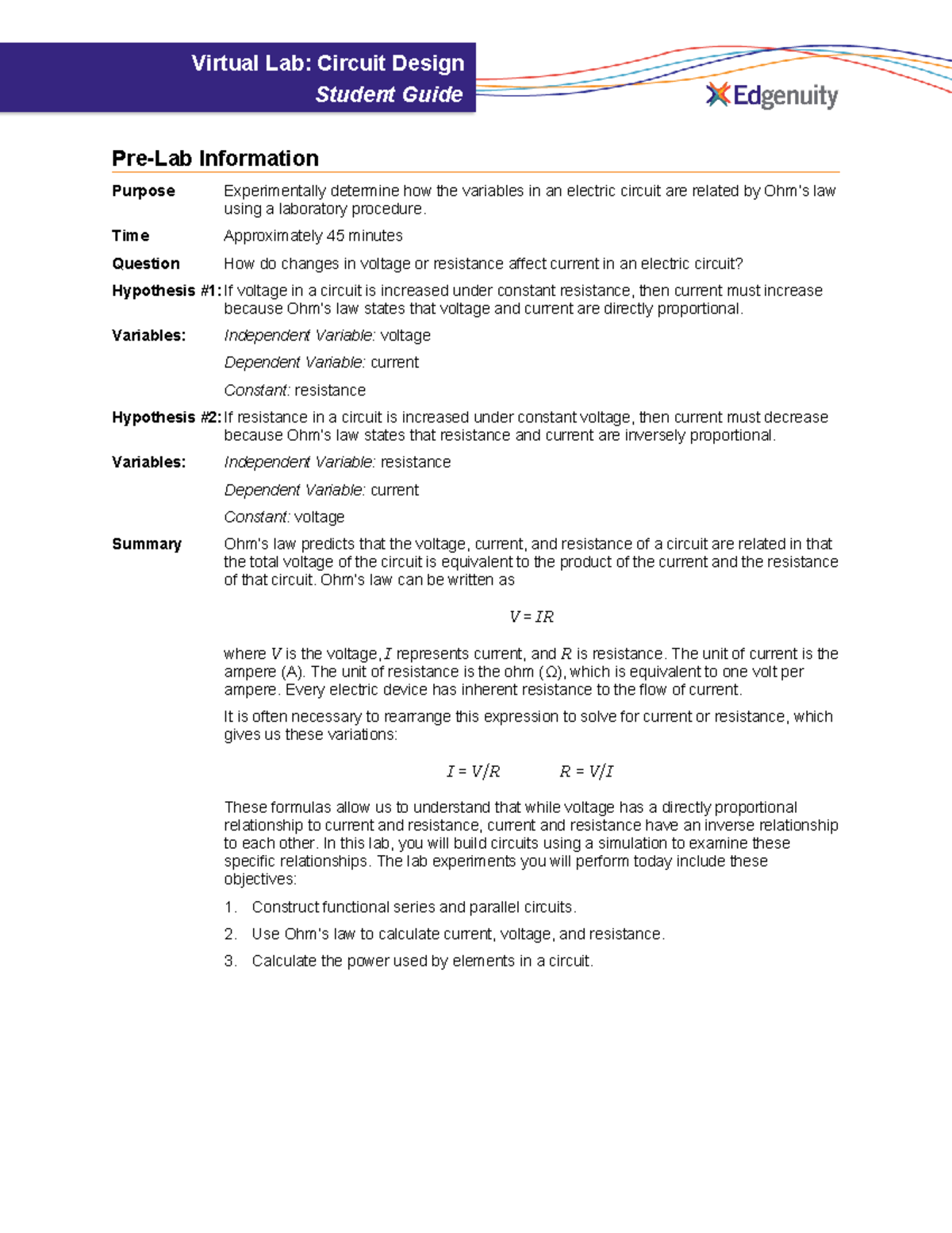 Virtual lab-circuit design-student guide - Virtual Lab: Circuit Design ...