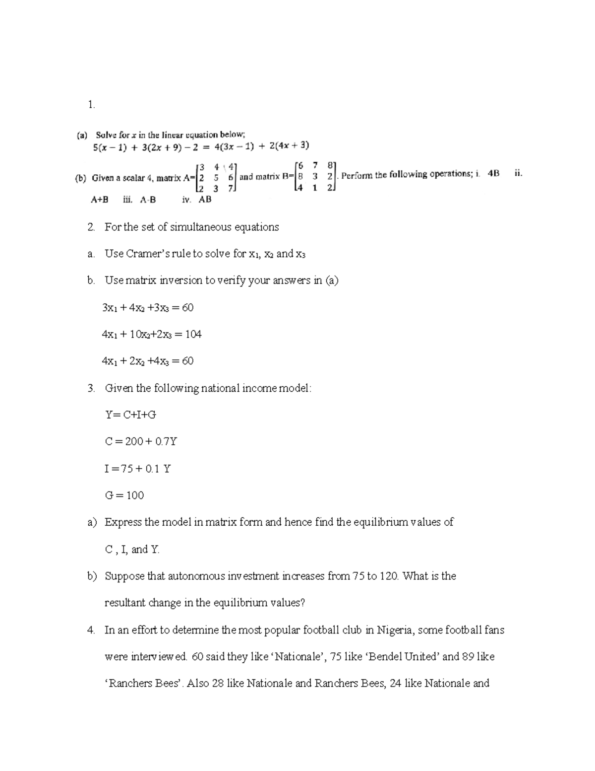 Ecomaths Revision - Mathematical Economics for Undergraduates - 1. For ...