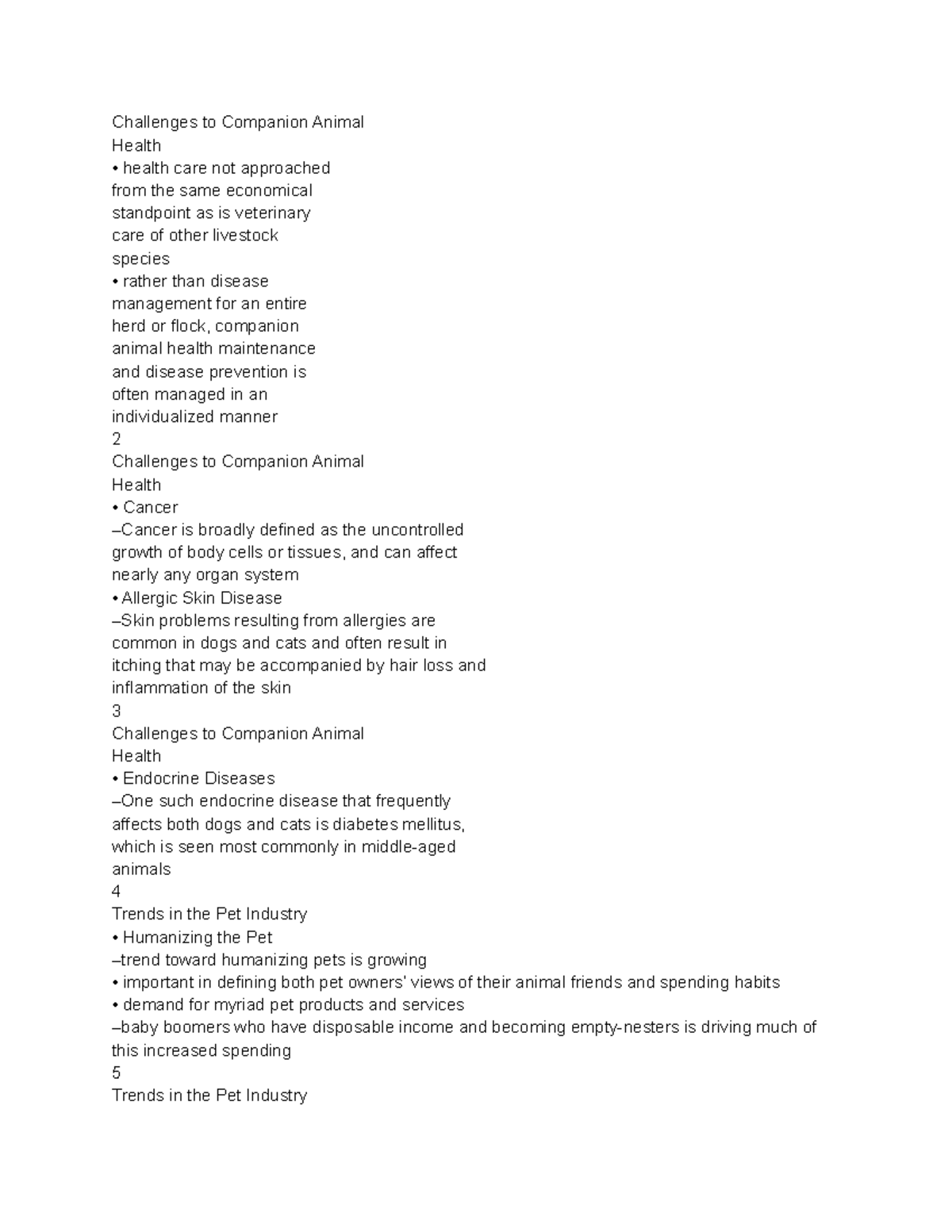 1f. Pets Part 5 - Pets Part 5 - Challenges to Companion Animal Health ...