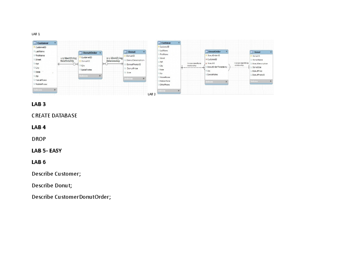 C170 Labs - Lecture notes 1 - LAB 2 LAB 3 CREATE DATABASE LAB 4 DROP ...