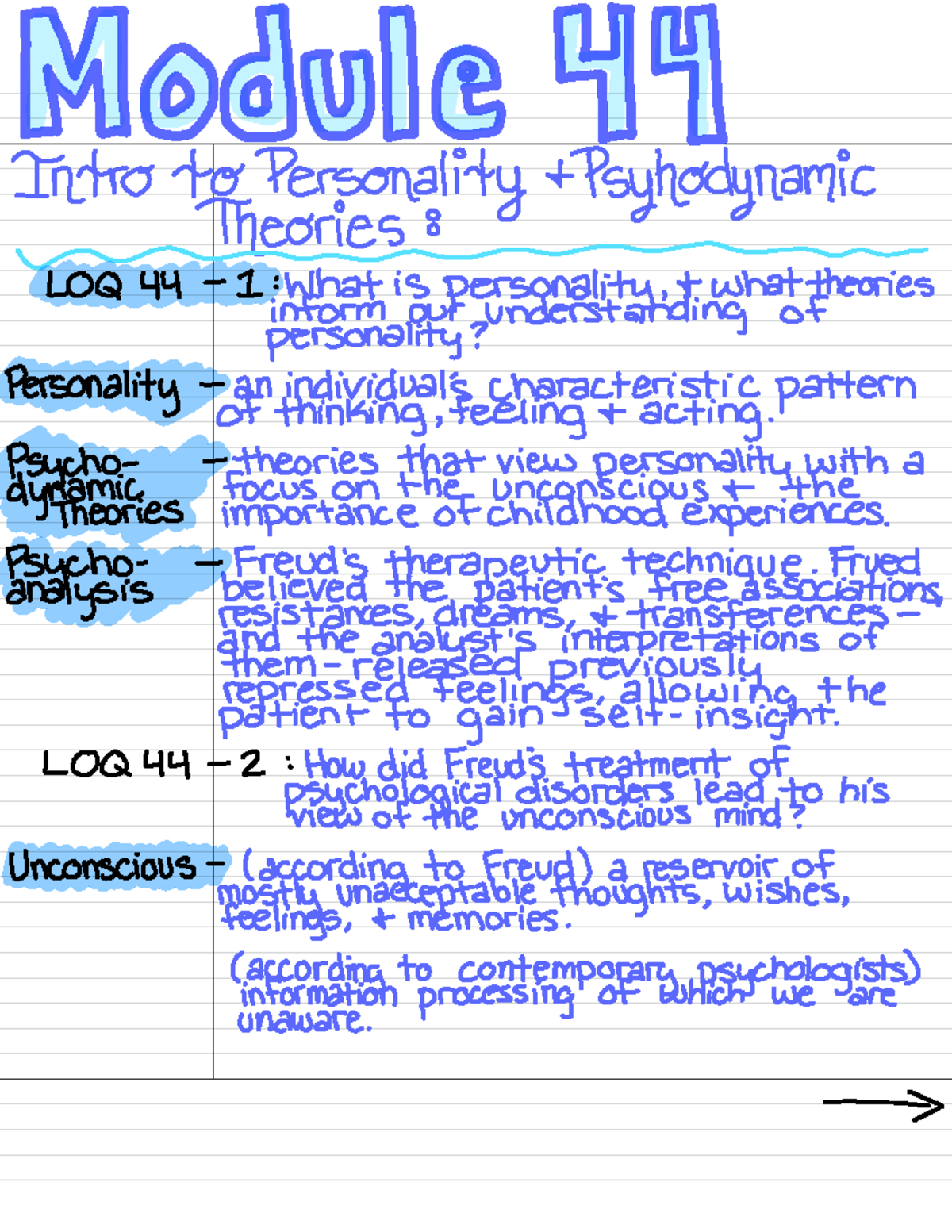 General Psychology Module 44 - MM ⑥② 0 @ 47h Intro to Personality ...