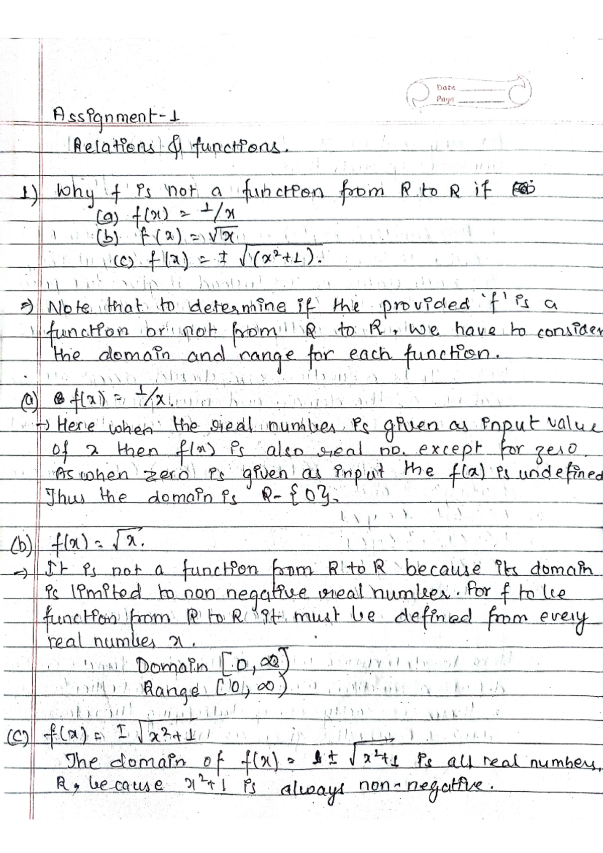 Toc Assignment Date Page Relations Functions 1 Why F Is Not A