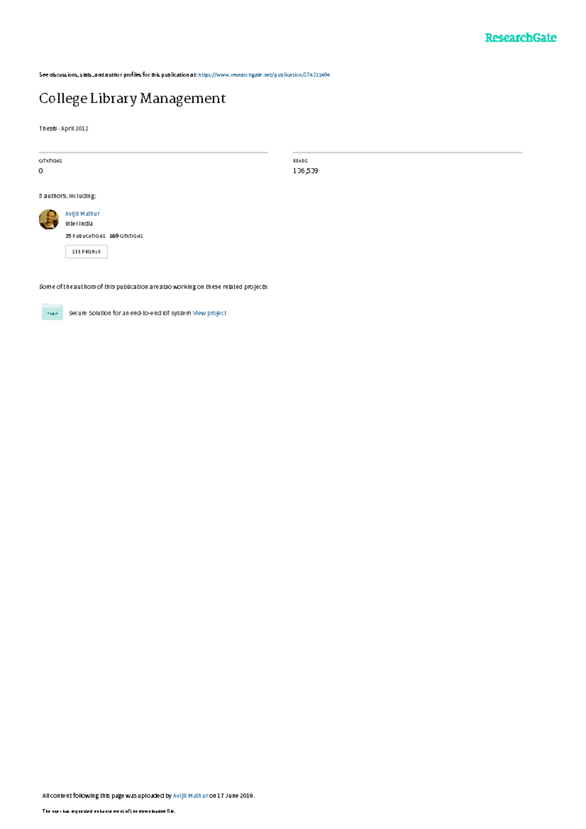 College Library Management - See discussions, stats, and author ...