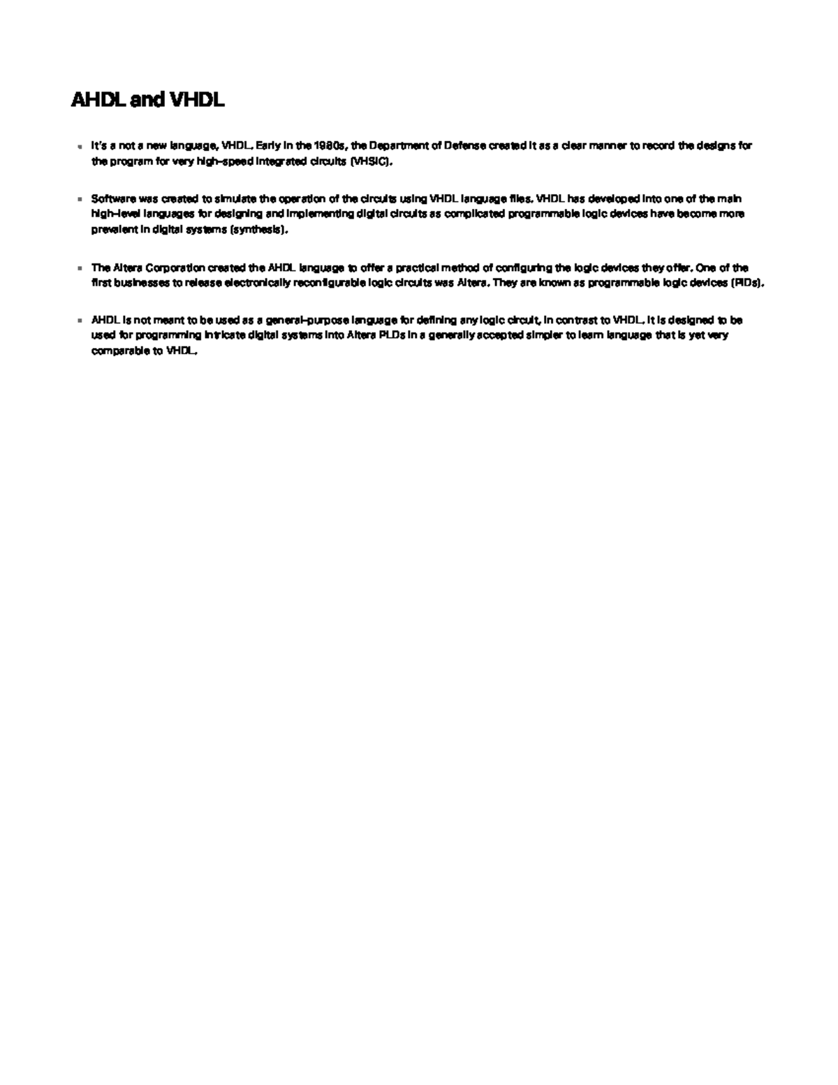 AHDL and VHDL - Prof. F. Fischman - AHDL and VHDL I t ' s a n o t a n e ...