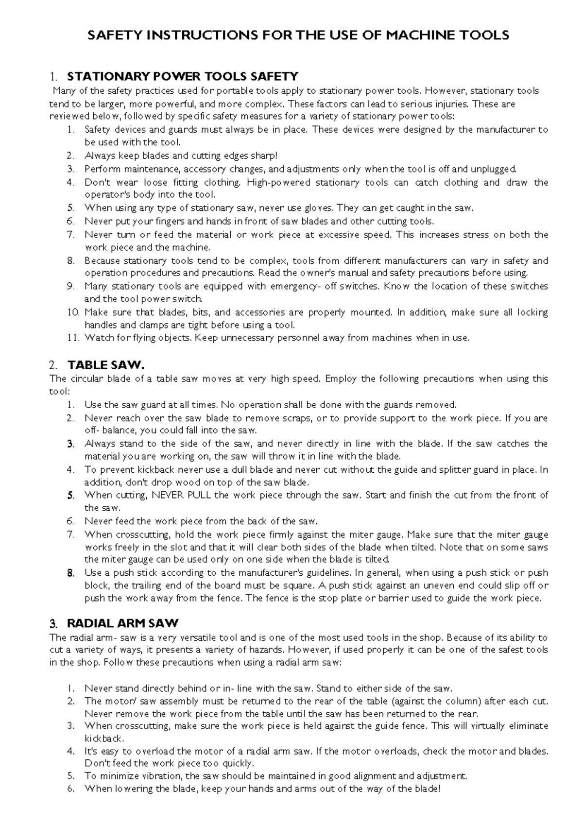 Safety Instructions (1) - - Studocu