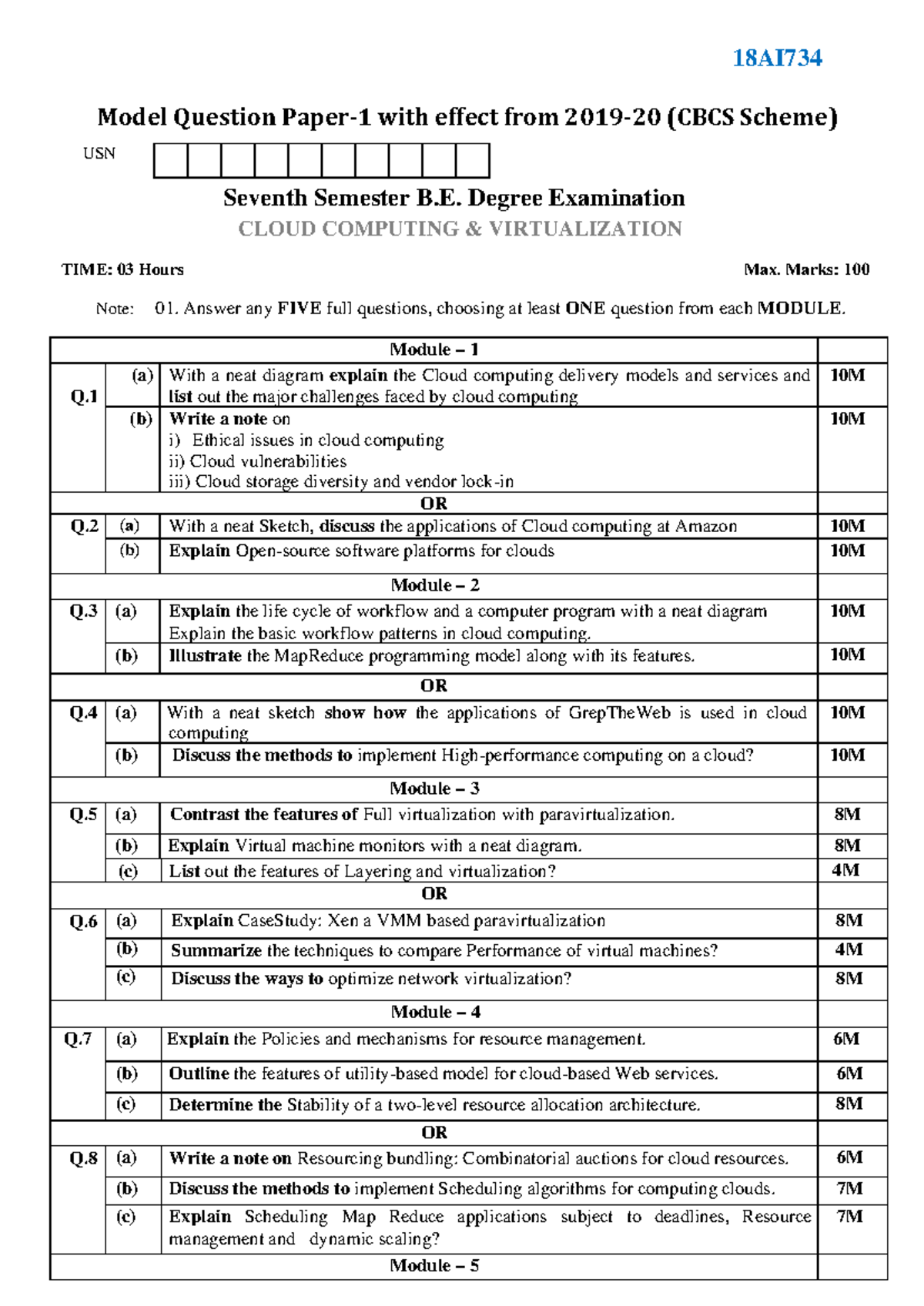 18AI734 - 18AI Model Question Paper-1 with effect from 2019-20 (CBCS ...