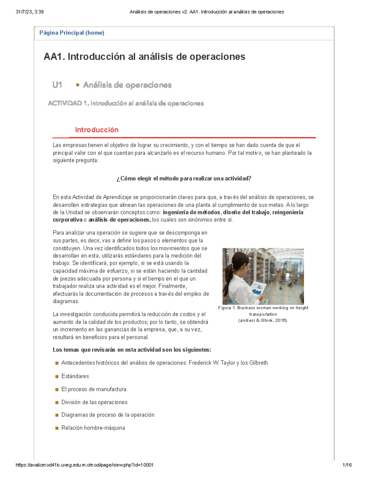 Análisis de operaciones v2 AA1. Introducción al análisis de operaciones - Página Principal (home ...